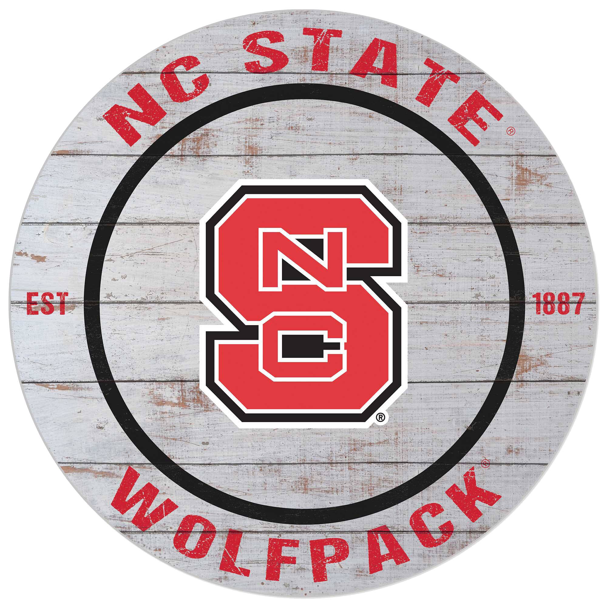 Jardine NC State Wolfpack 20'' x 20'' Indoor/Outdoor Weathered Circle Sign Multicolor 4457229 ...
