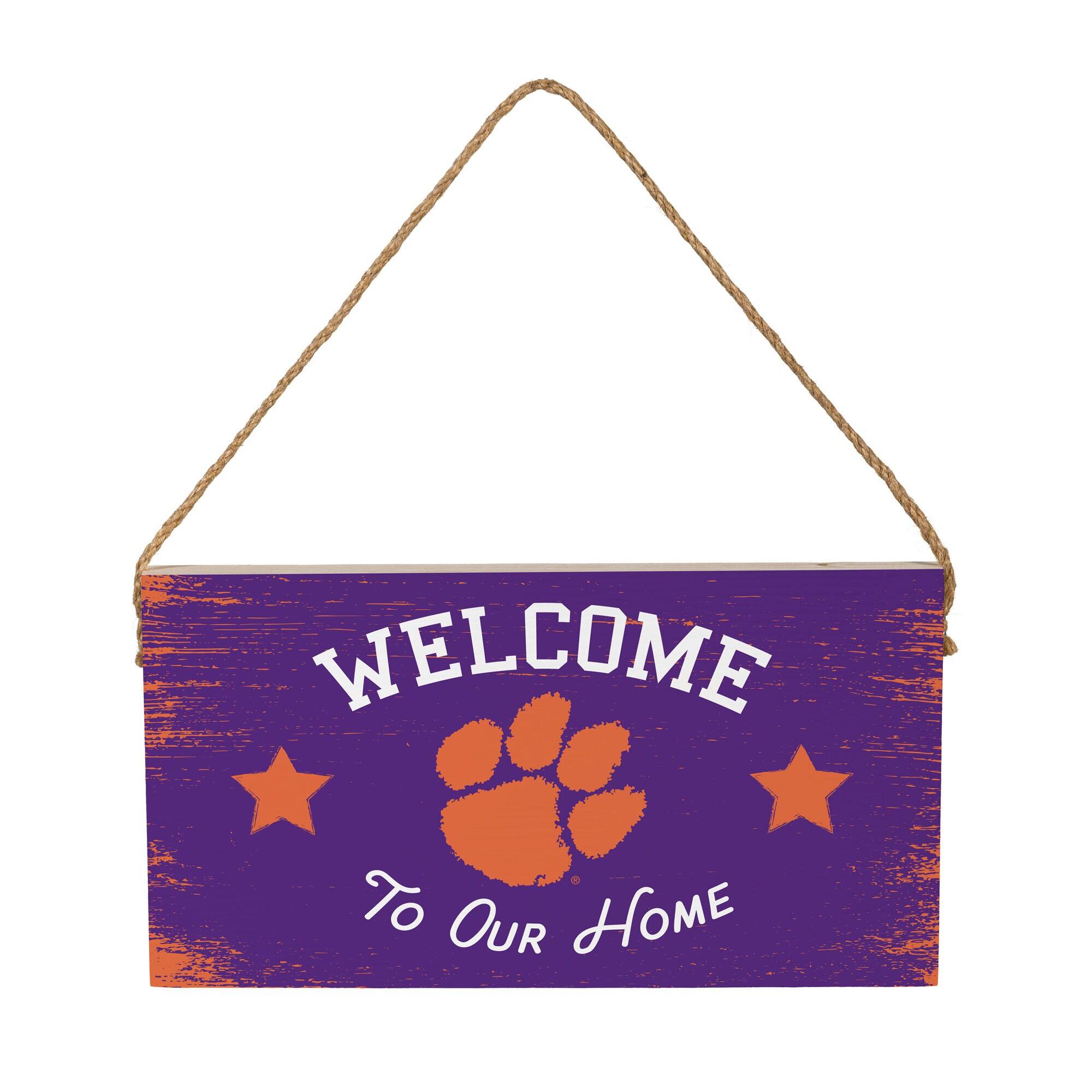 Evergreen Enterprises Clemson Tigers 6" x 11" Welcome Home Wood Wall ...