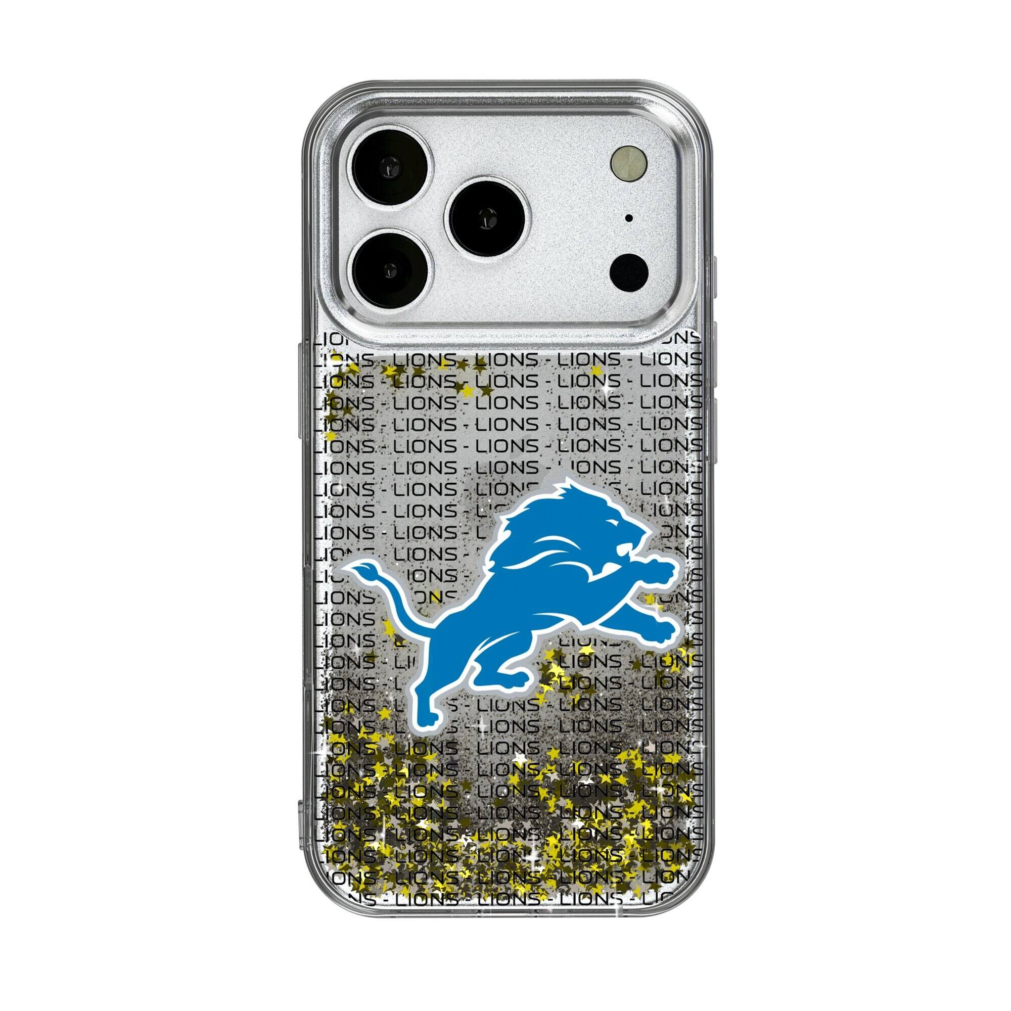Keyscaper NFL Detroit Lions iPhone Text Backdrop Design Glitter Case 16 ...