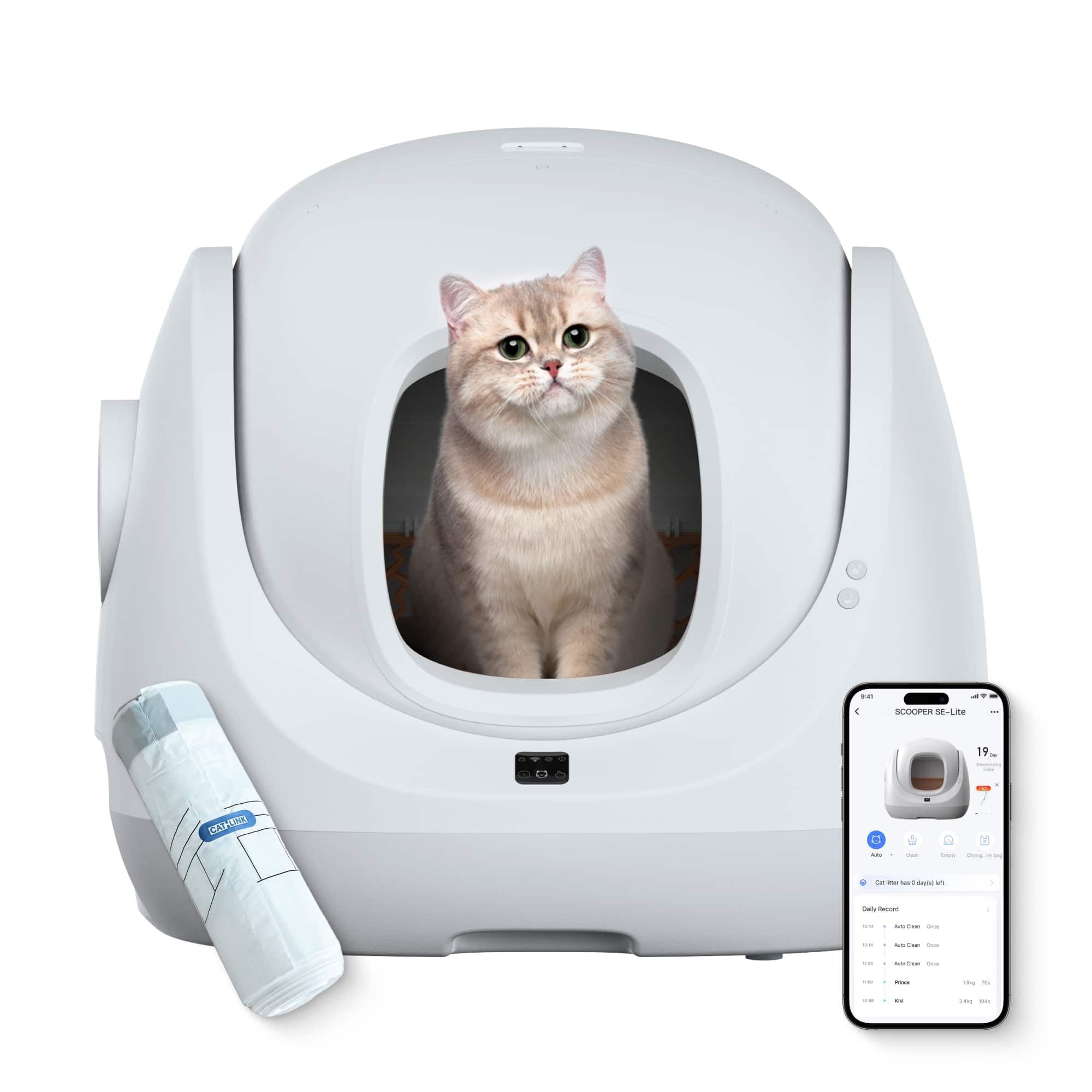 Catlink Self-Cleaning Litter Box – Pinch-Free Safety, Multi-Cat, Fat ...