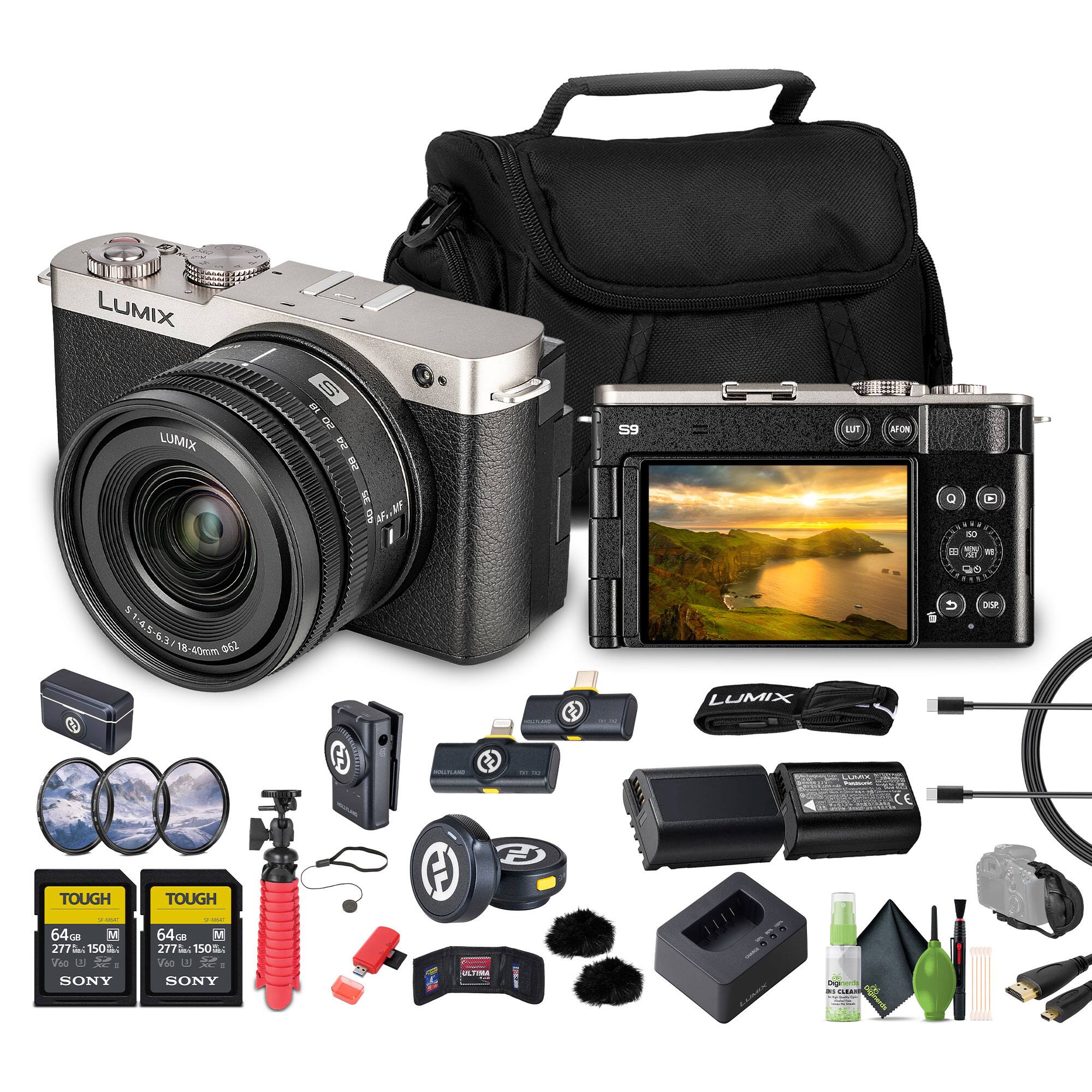 Panasonic Lumix S9 Camera with 18 40mm f Lens (Silver), 2x 64GB Memory ...