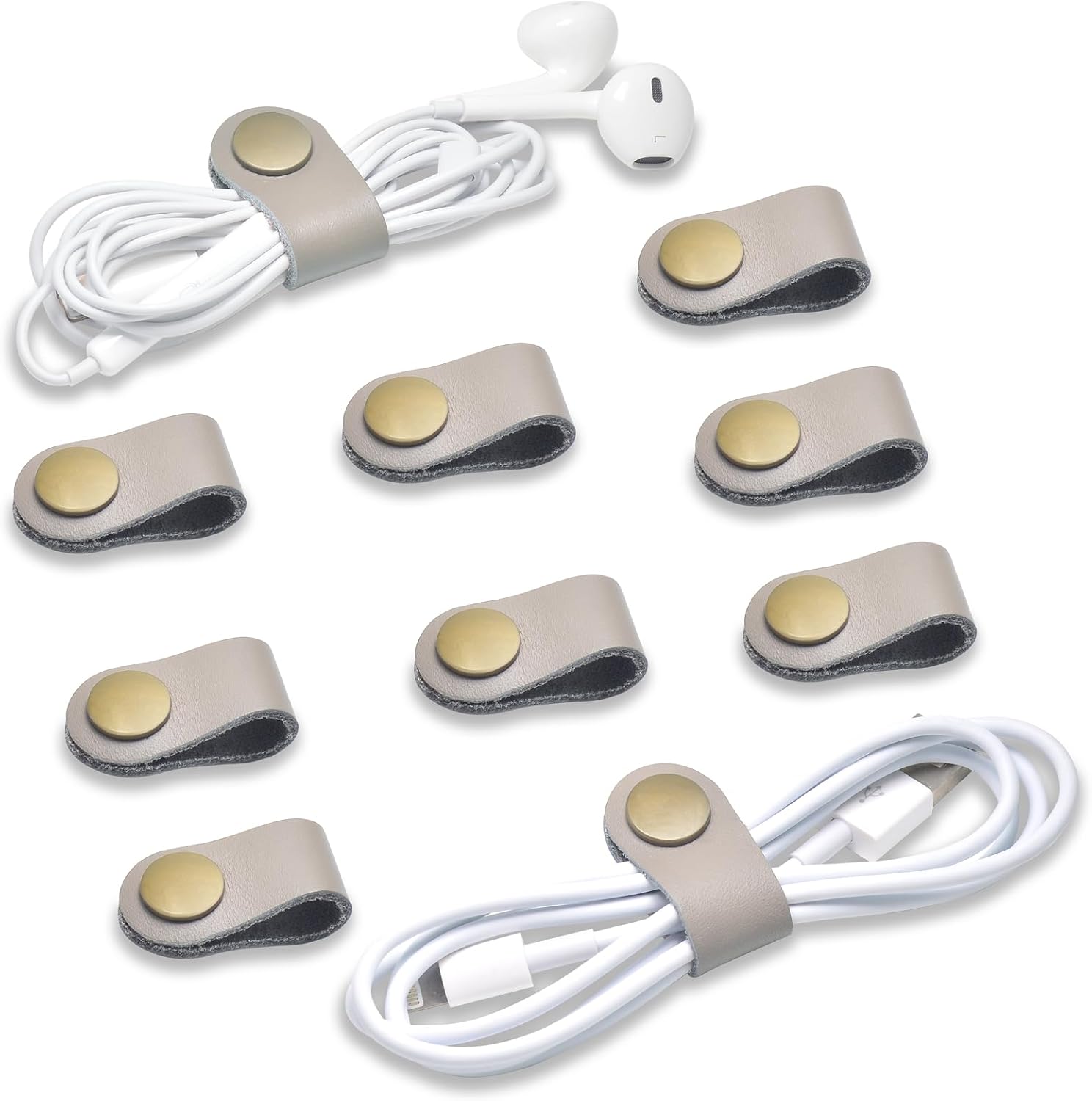 THIRSTY TURTLE - Gray Cord Organizer – Cable Straps & Earbud Holder for ...