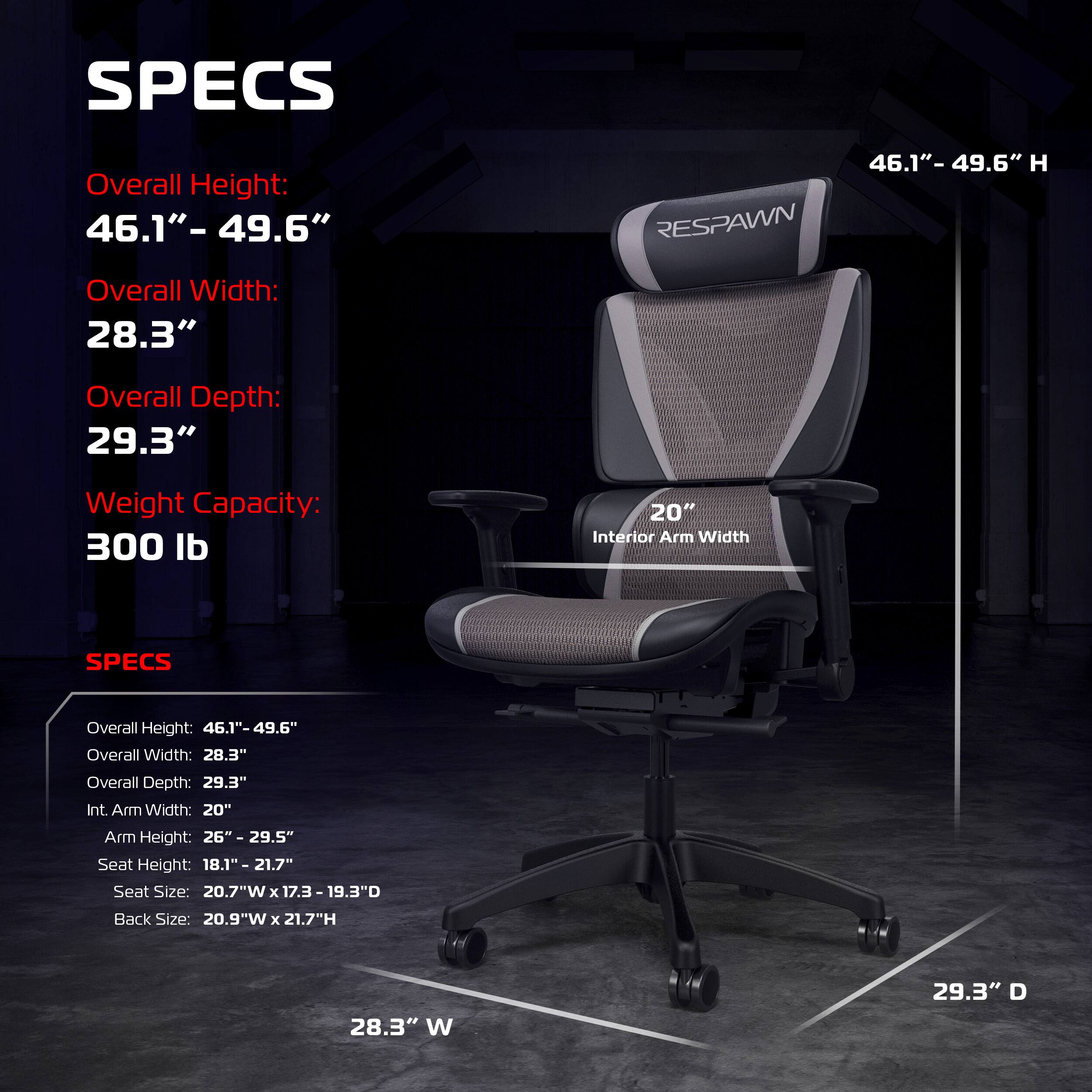 Respawn Products RESPAWN SPECTER Ergonomic Mesh Office Chair, High Back ...