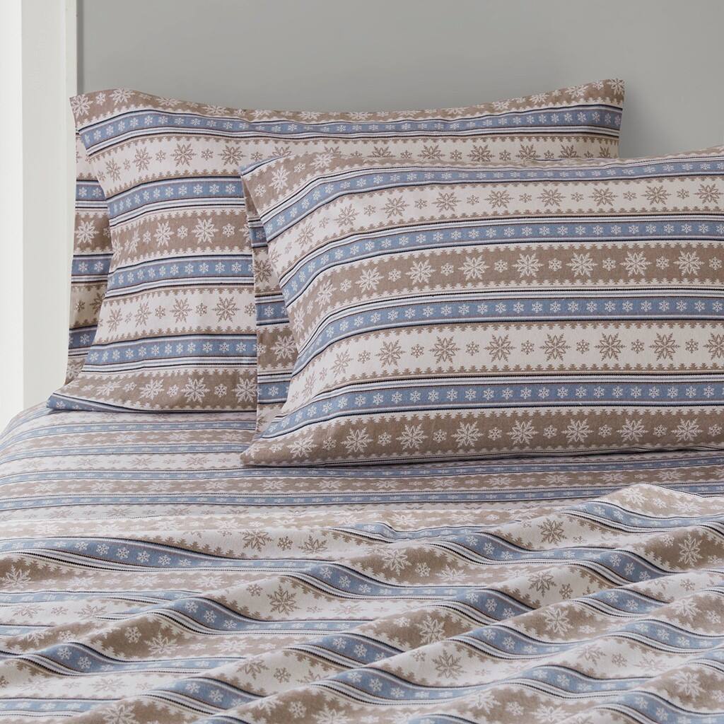 Gracie Mills Kayce Flannel Sheet Set Blue Snowflake 9993-02RW - Best Buy