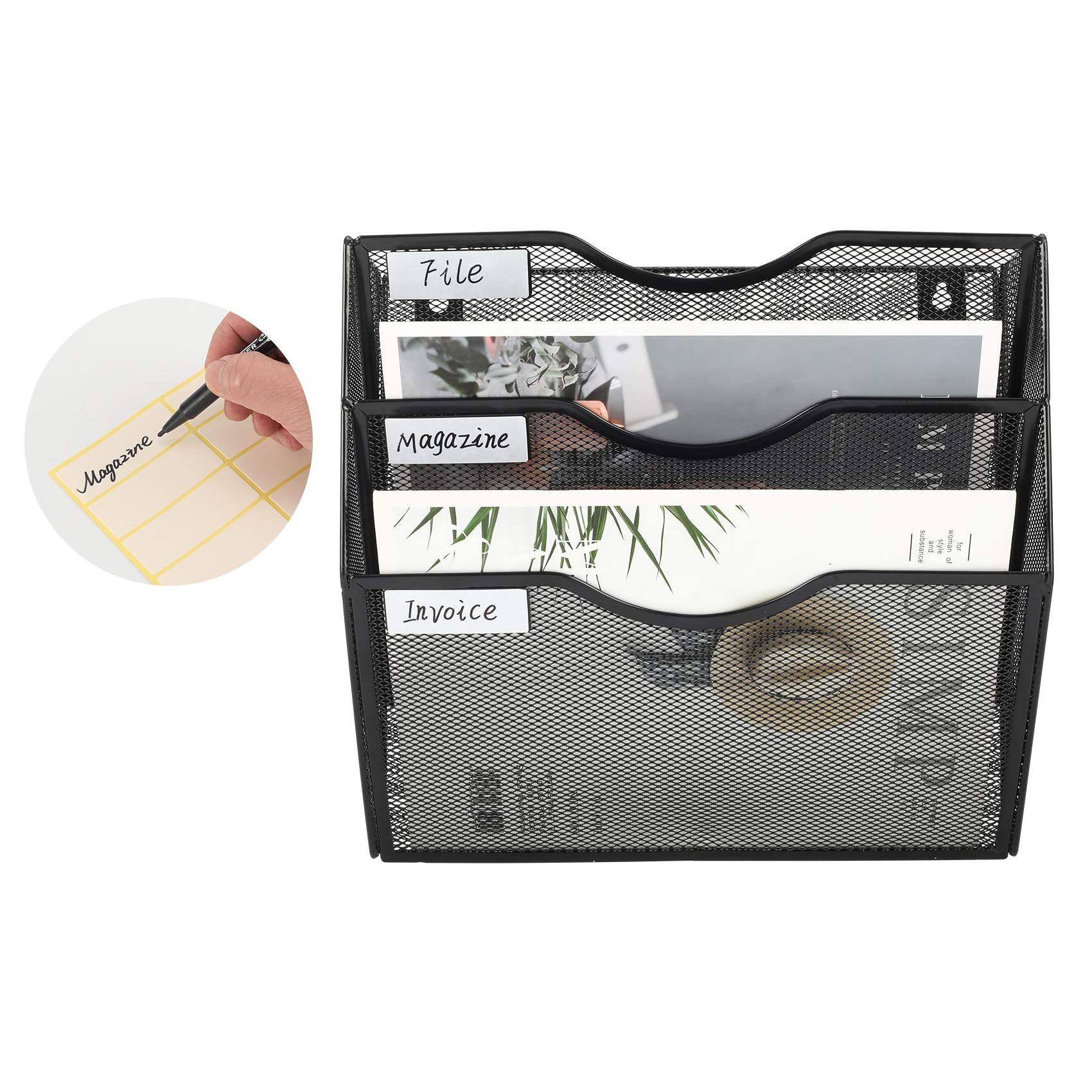 Dapper Styles Hanging Wall File Organizer 3 Pocket Mounted Mail ...