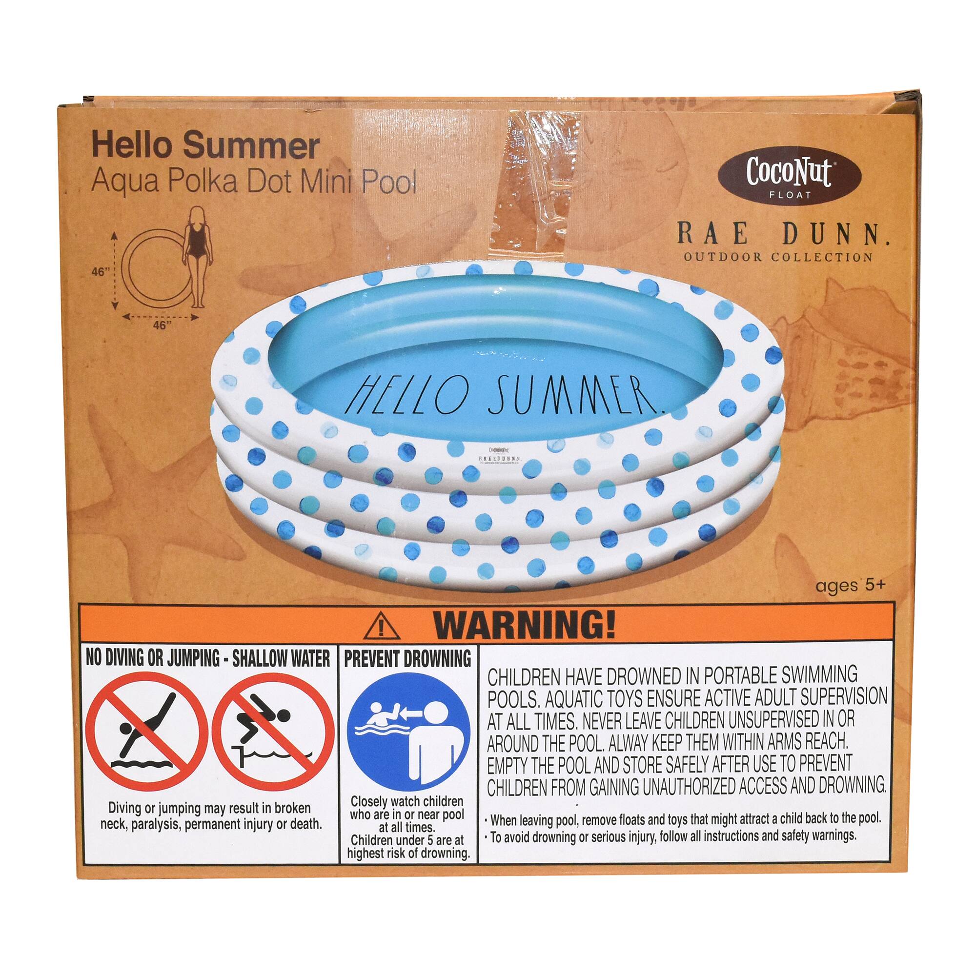 Best Buy: Salus Brands, LLC Rae Dunn: Hello Summer Aqua Poka Dots -46 ...