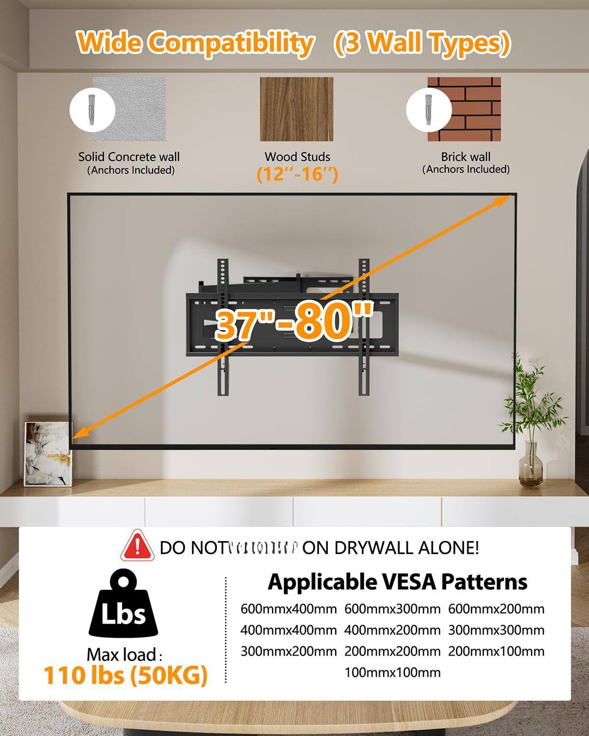 Comfort Essence Extension Tv Full Motion Wall Bracket With Arm ...
