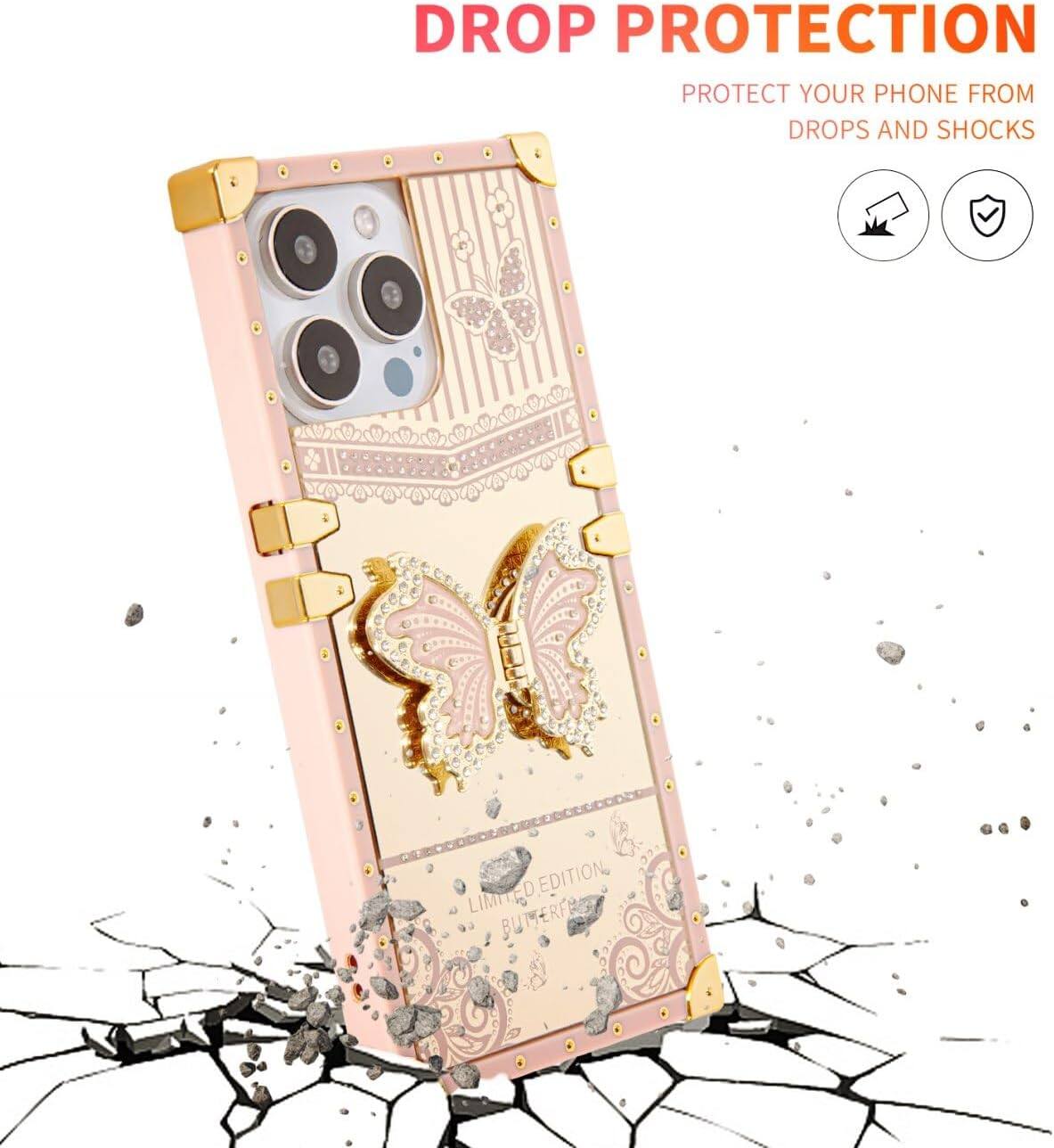 Entronix Luxury Butterfly Grip Case for iPhone 16 Pro Max Stylish and ...