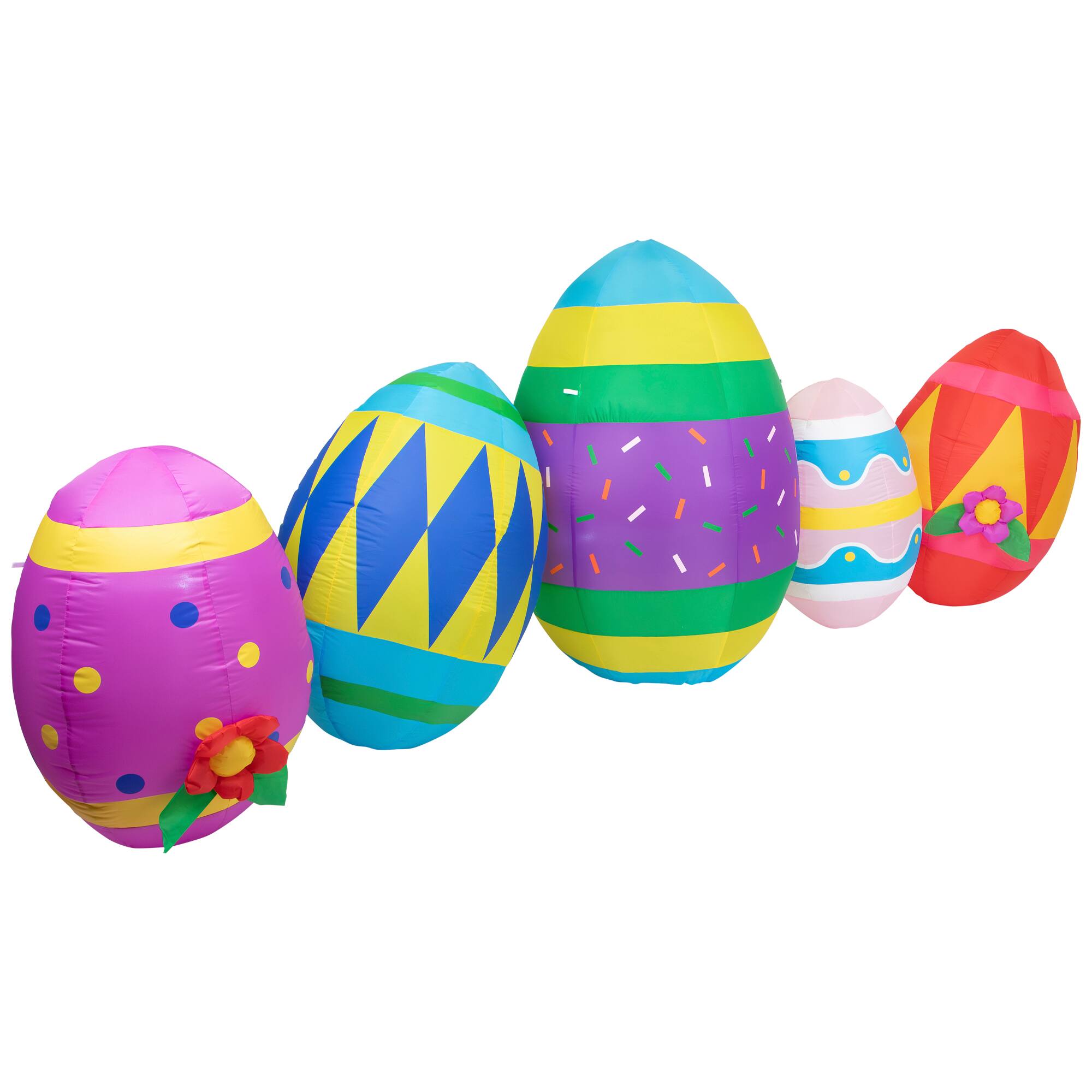 Northlight Inflatable Lighted Easter Eggs Outdoor Decoration 10' Multi ...