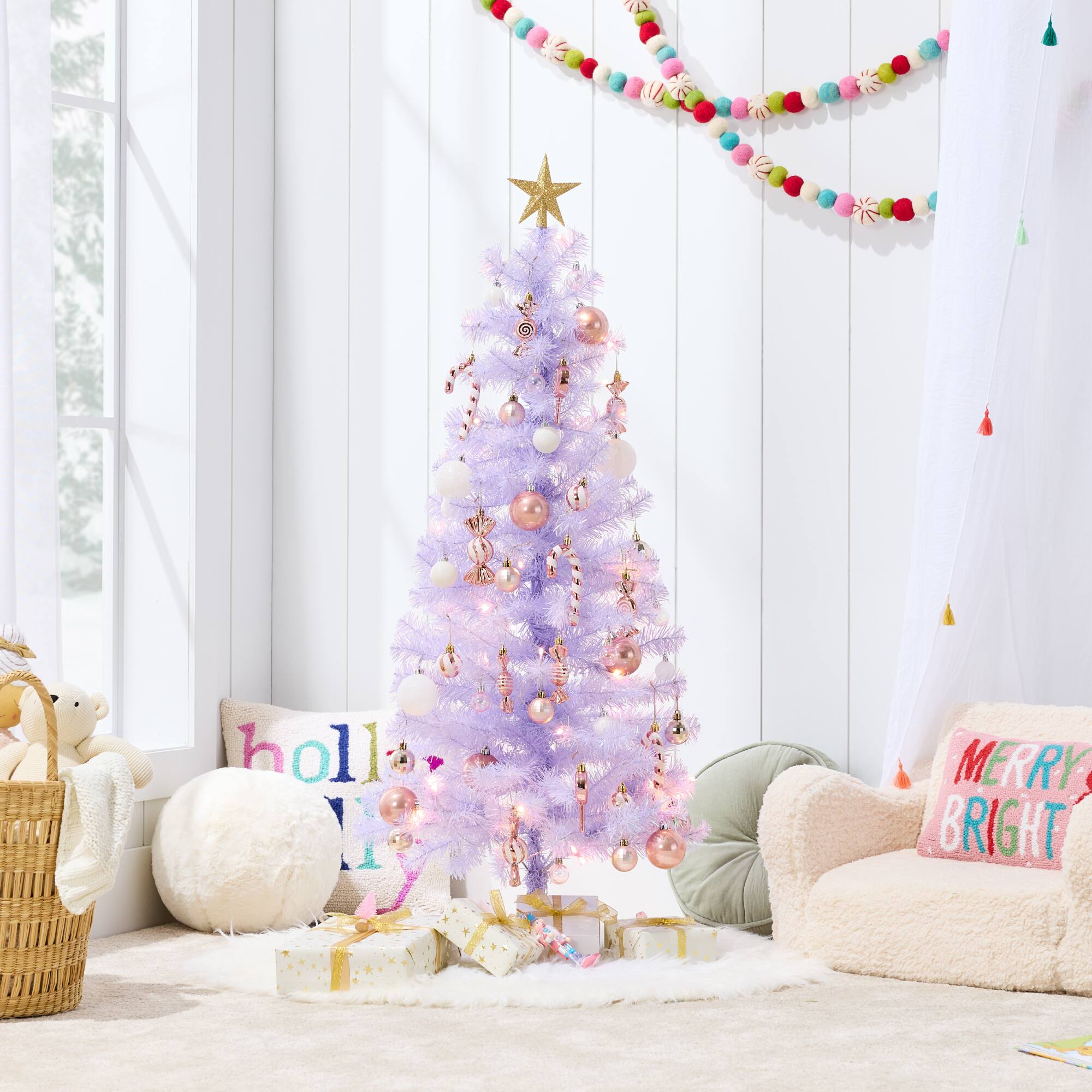 Best Choice Products 4ft Pre lit Colored Christmas Tree, Artificial ...