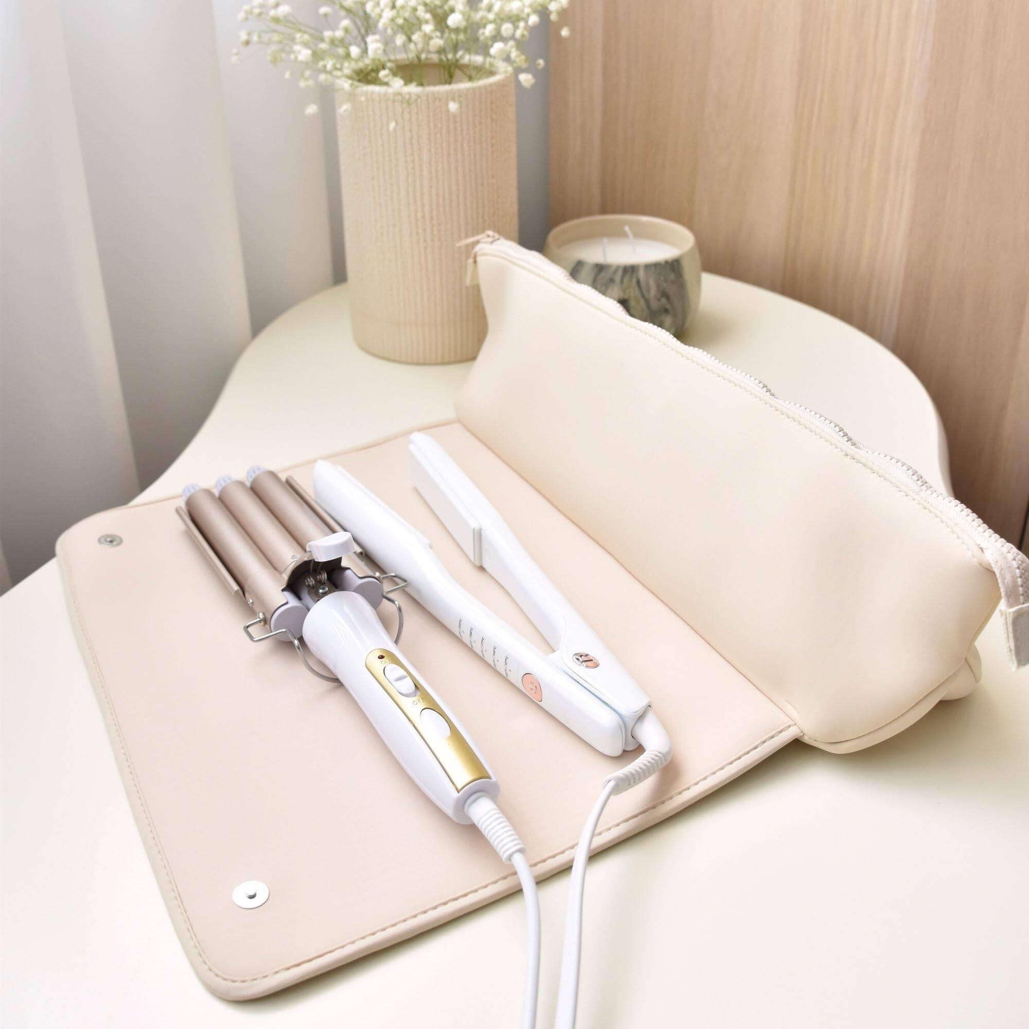 Reds Spade Hair Tools Travel Bag And Heat Resistant Mat For Flat Irons ...