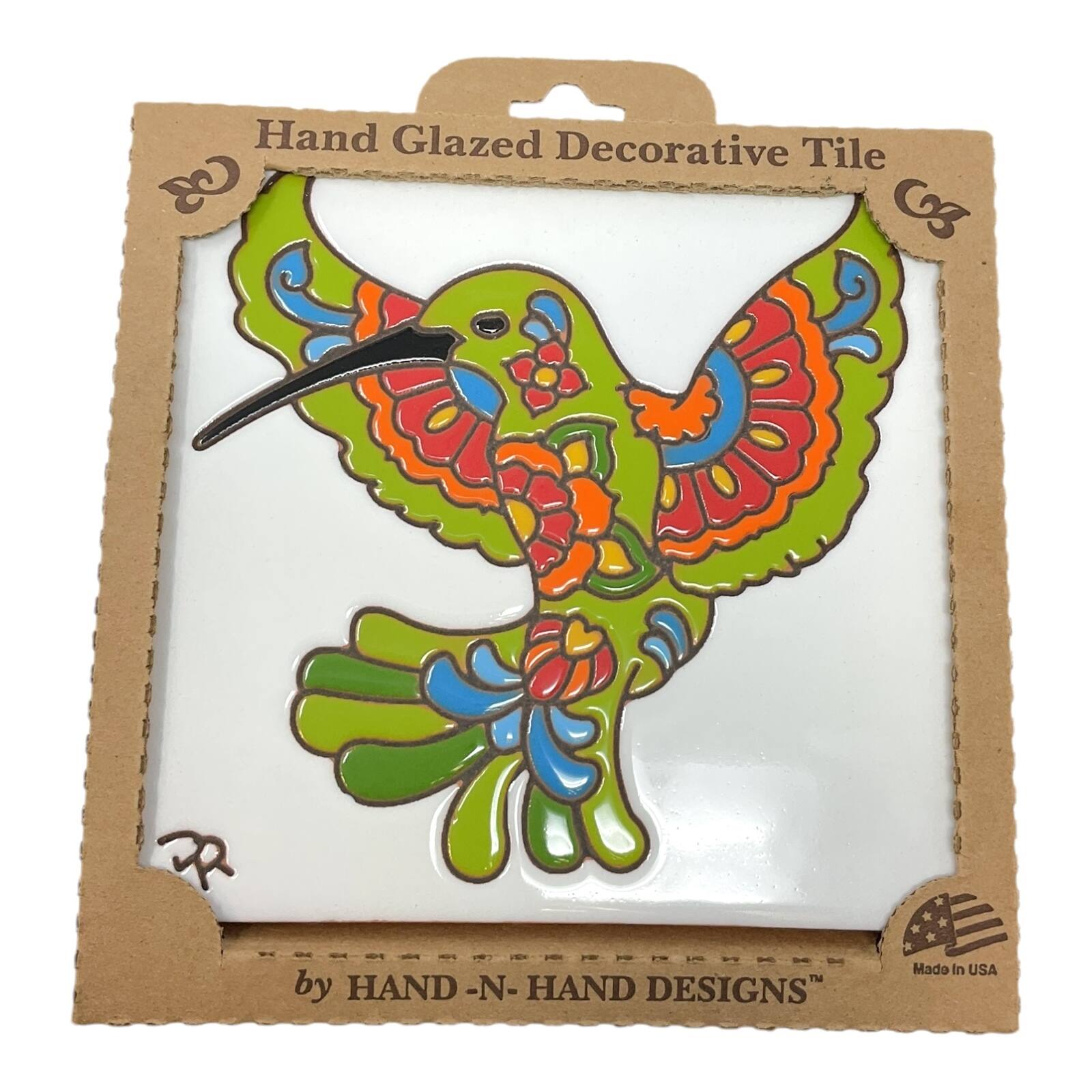 Earthtones Tile Earthtones Talavera Hummingbird 6X6 White Hand Glazed ...