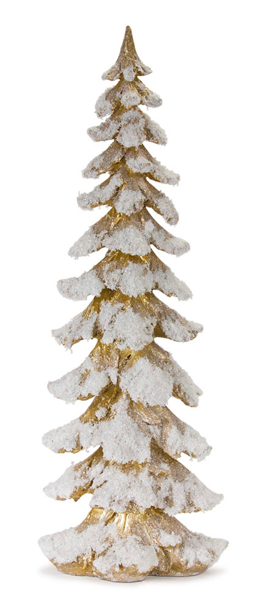 BreeBe Gold Flocked Pine Tree 26"H Gold, White 80596DS - Best Buy