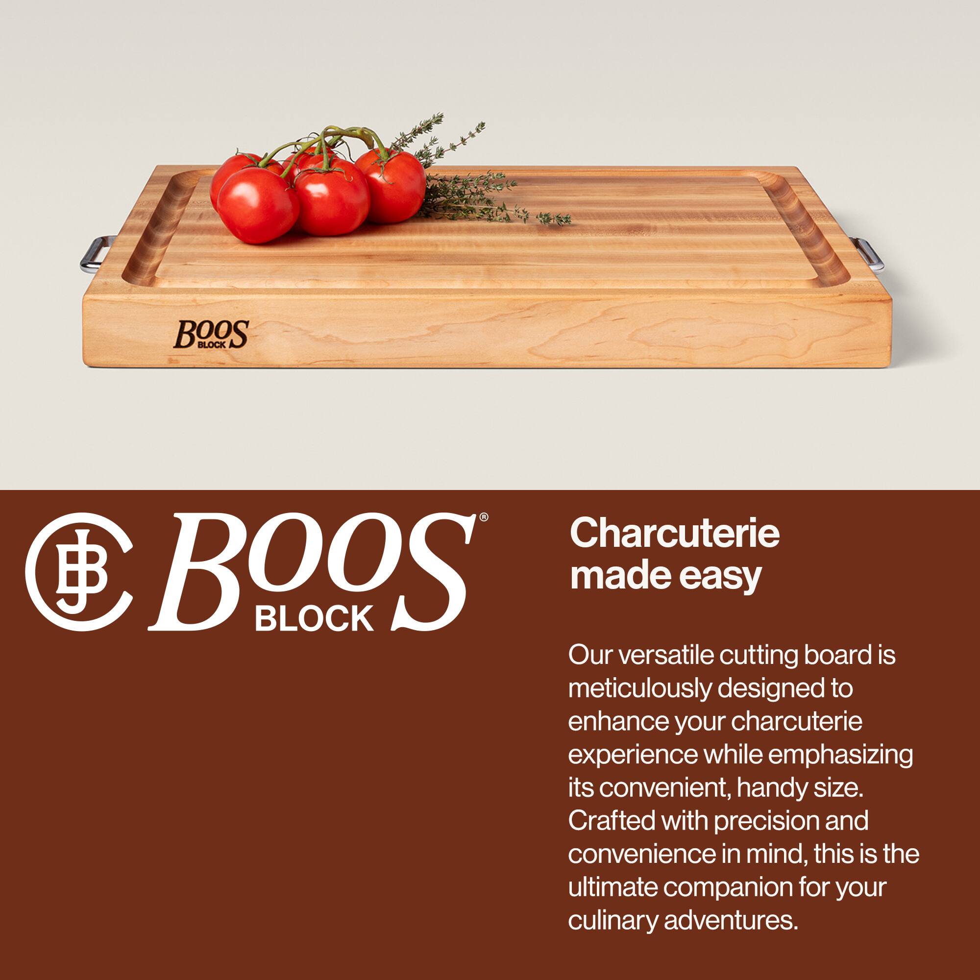 John Boos Block 24x18" Edge Grain Maple Wood Reversible Cutting Board w ...