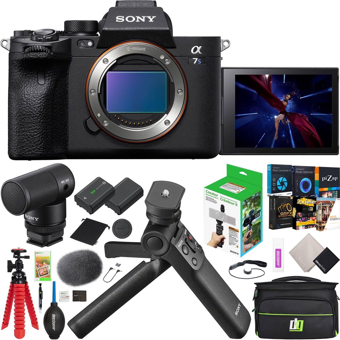 Sony a7S III Mirrorless Full Frame Camera Body + ACCVC2 Vlogger Tripod & Mic Kit ILCE7SM3/B ...