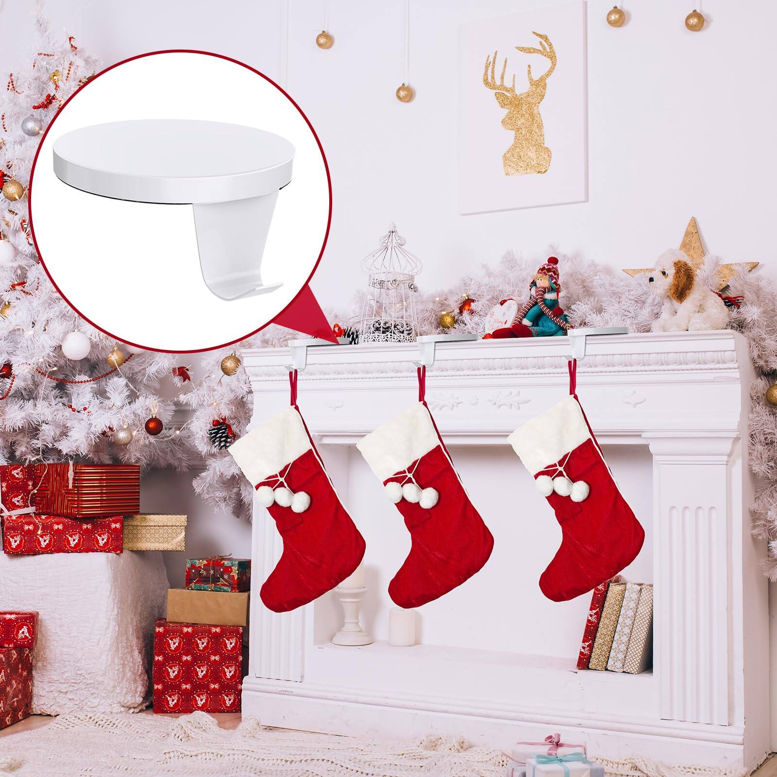 Paradigms Interiors Round Christmas Stocking Holders Weighted Metal ...