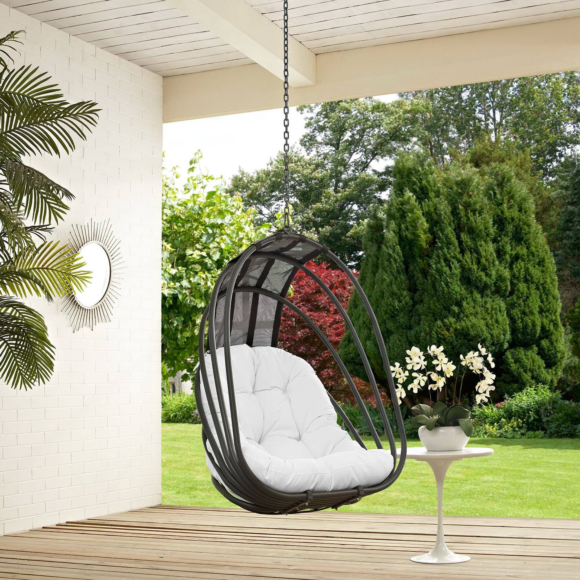 Whisk Outdoor Patio Swing Chair Without Stand by Modway White EEI-2656 ...