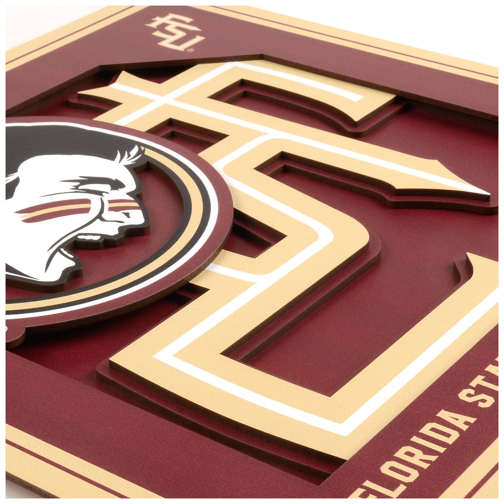 YouTheFan Florida State Seminoles 12'' x 12'' 3D Logo Wall Art ...