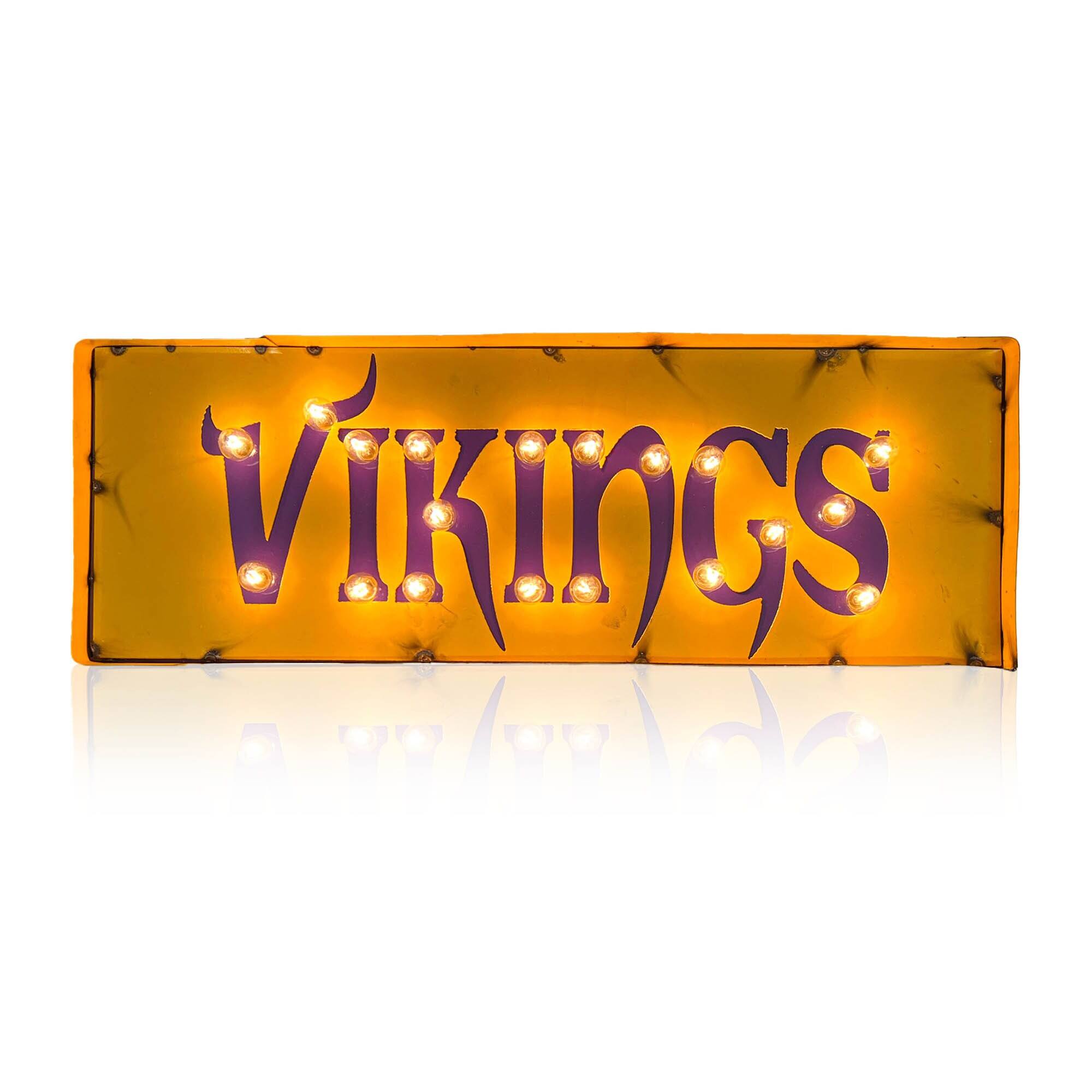 Imperial Minnesota Vikings 25" x 9" Lighted Recycled Metal Street Sign ...