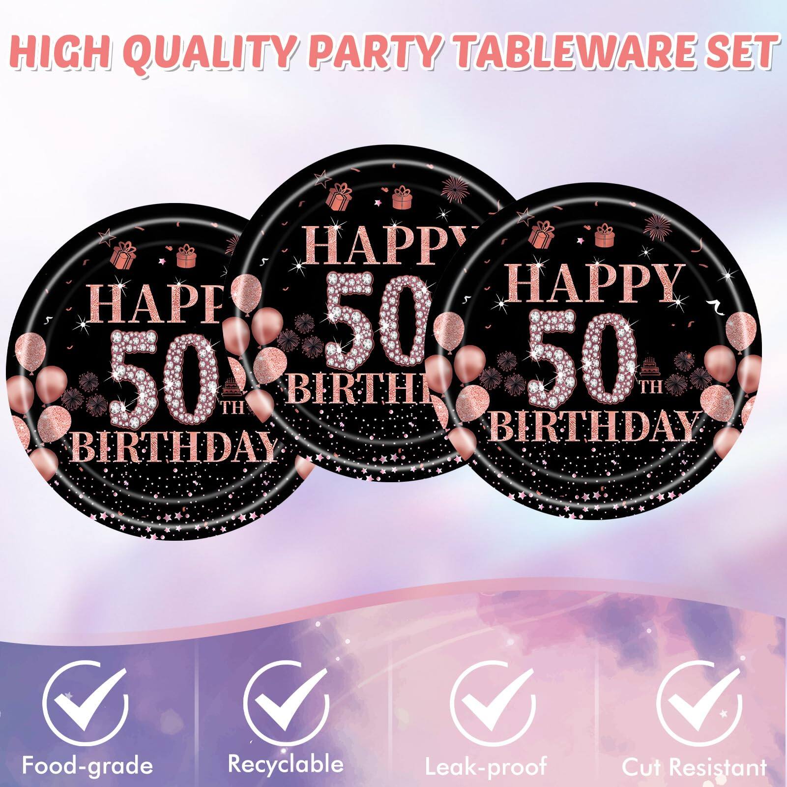 Dapper Styles 50th Birthday Decorations Vintage Party Tableware Set ...
