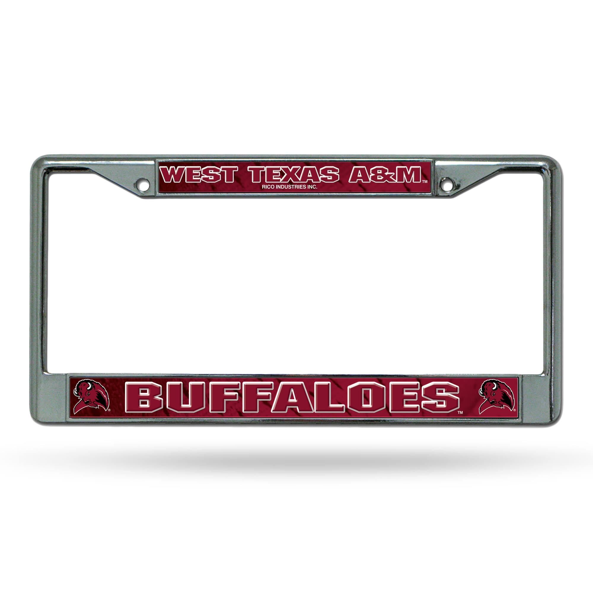 Rico Industries West Texas A&M Buffaloes 12" x 6" Standard Size Chrome ...