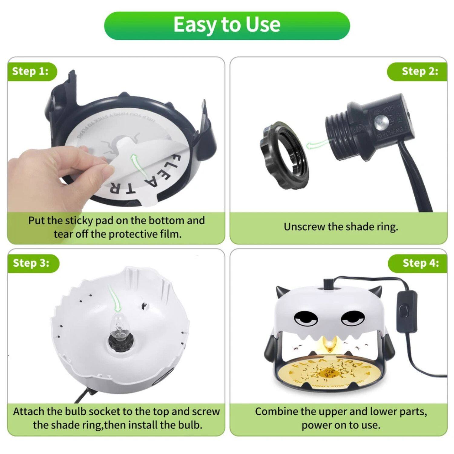 Little Monster Indoor Flea Trap 2 Pack – Safe for Pets & Kids LMFT-2PK ...