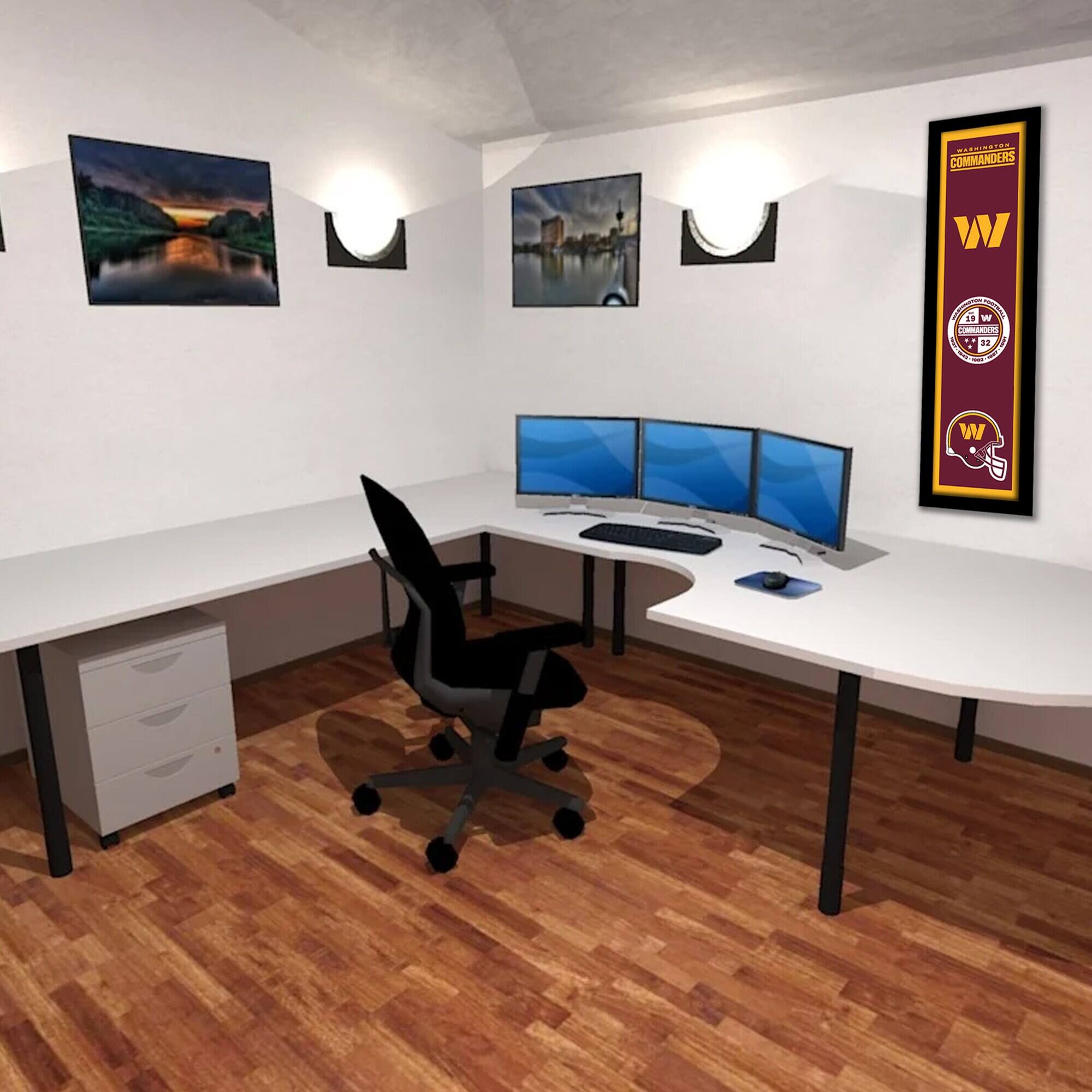 Sporticulture Washington Commanders 12" x 36" Heritage Framed Banner ...