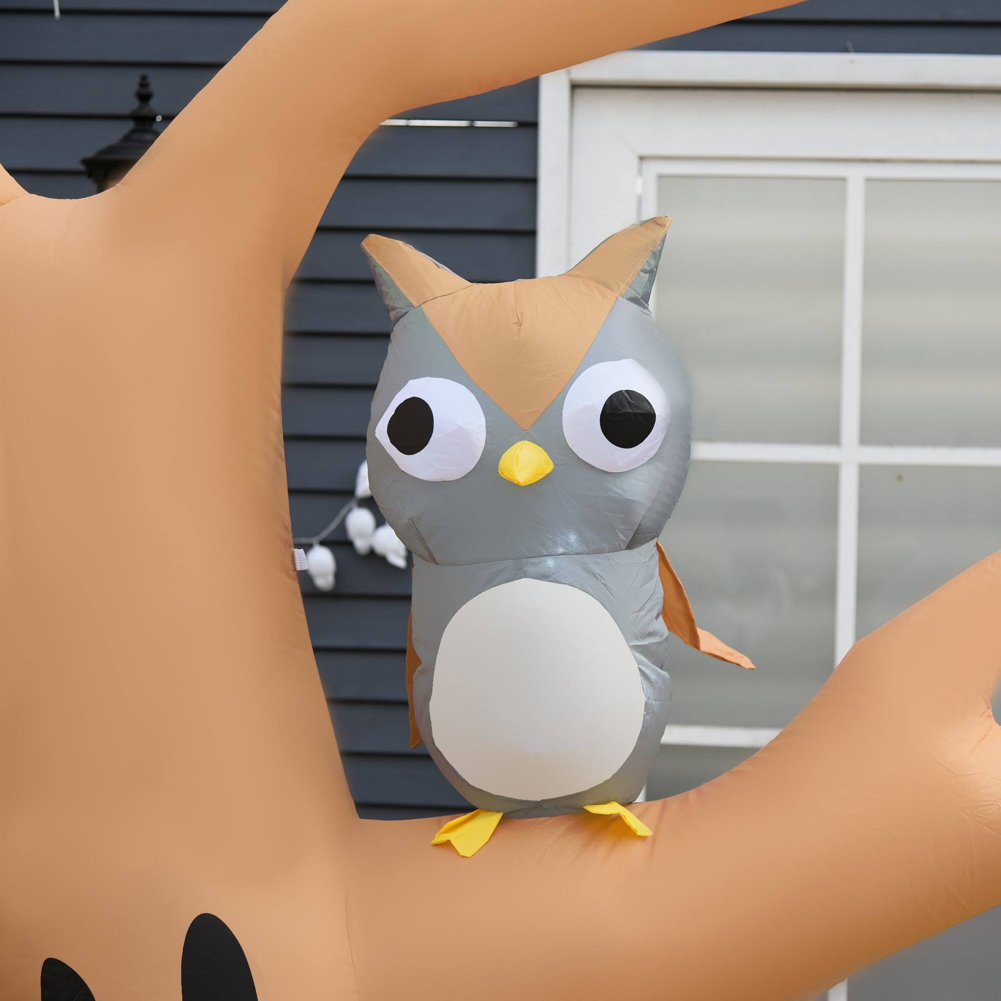 Boyel Living 7.5ft Lighted Halloween Inflatable Haunted Tree with Owl ...