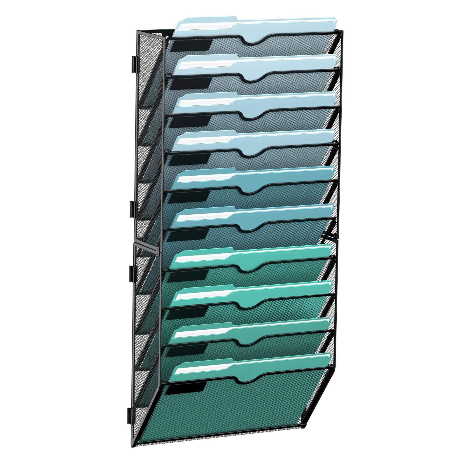 Dapper Styles 10 tier Wall File Organizer Hanging Files For Papers ...