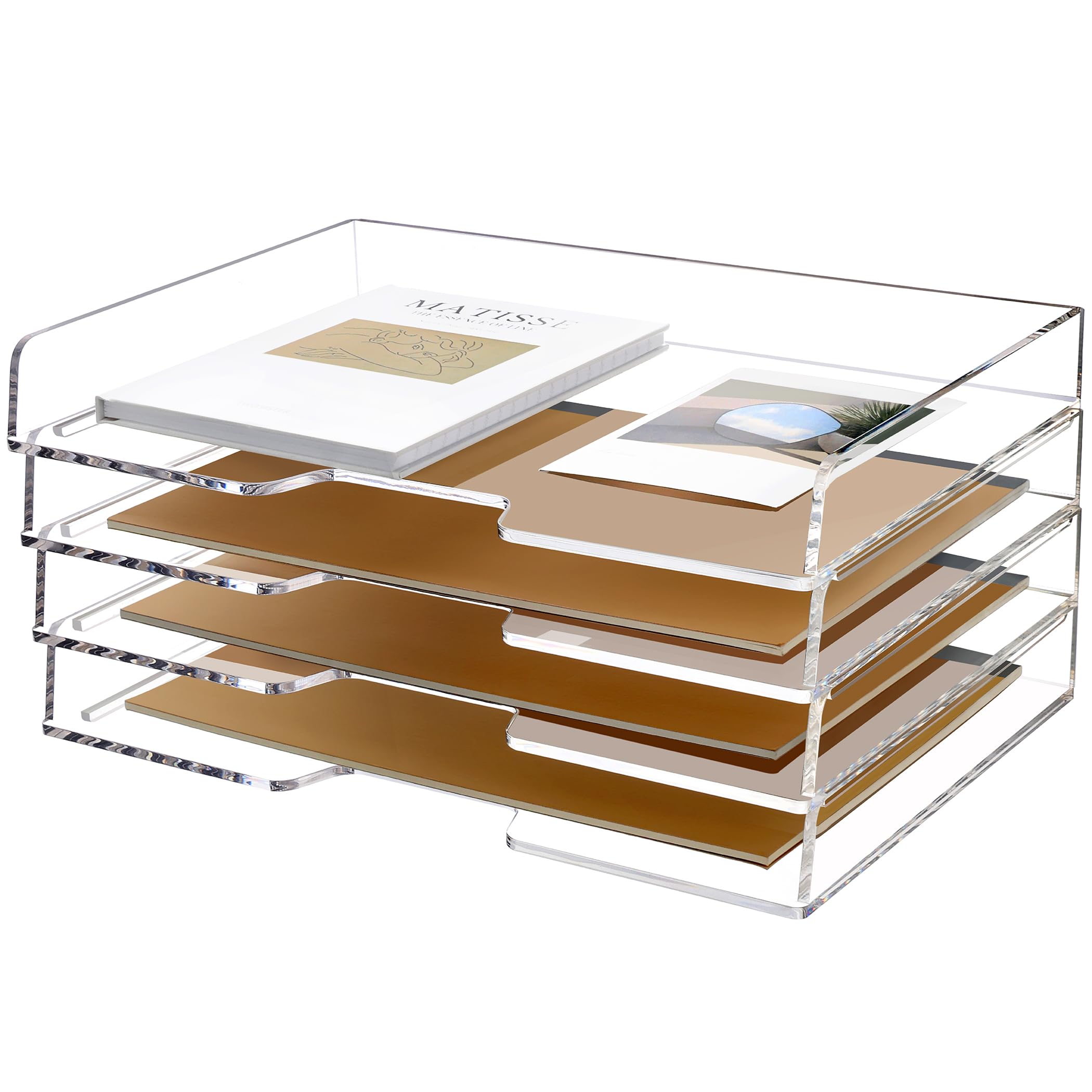Paradigms Interiors 2 Tier Stackable Paper Letter Tray Vertical A4 File ...
