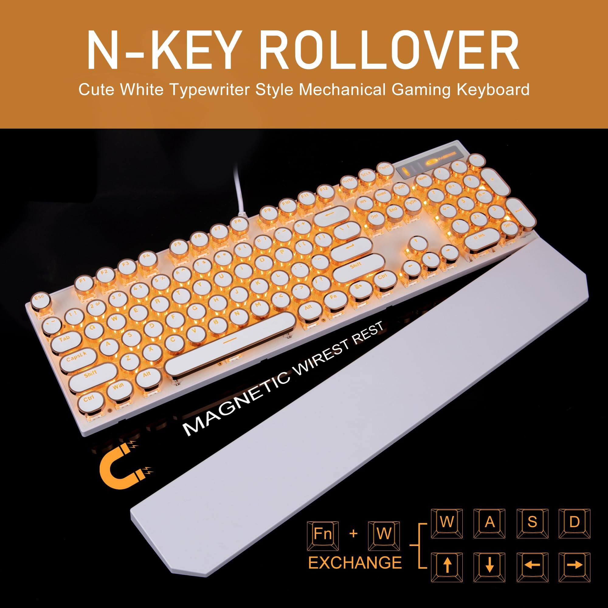 Reds Spade Typewriter Style Mechanical Retro Punk Gaming With Cute ...
