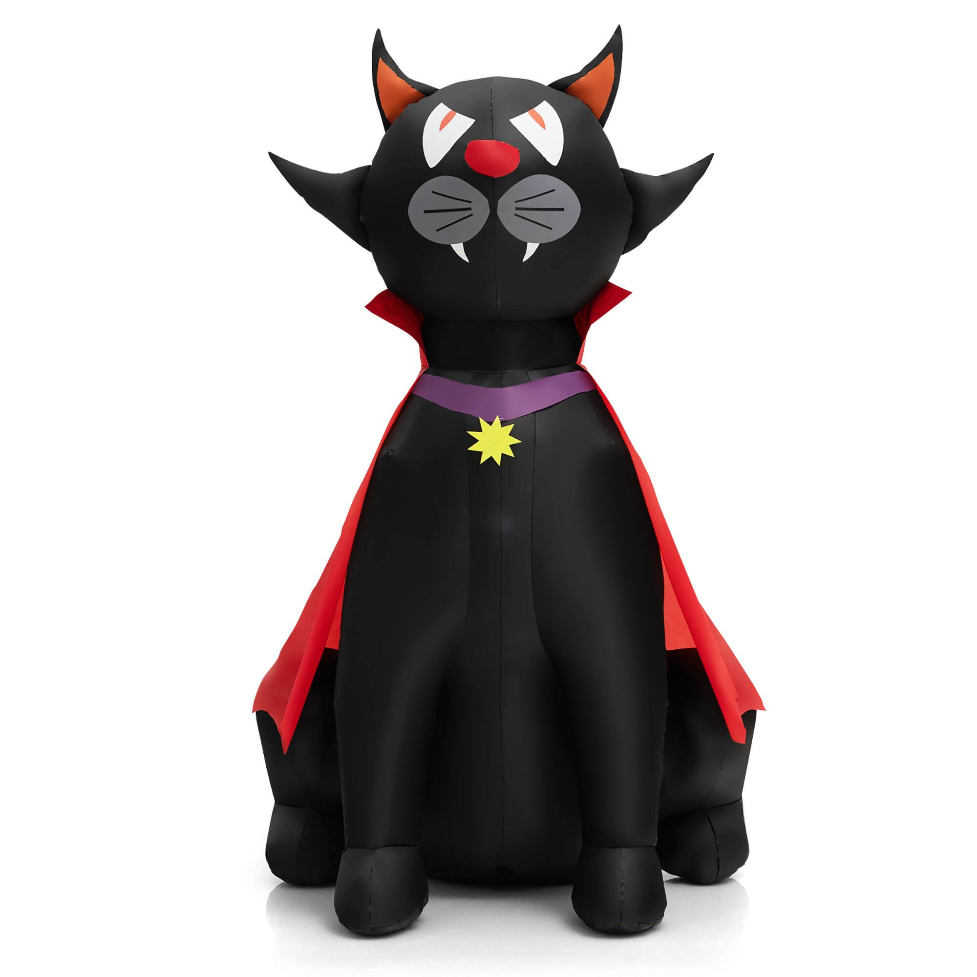 Gymax 4.7FT Halloween Red Cloak Vampire cat Inflatables Outdoor Decor w ...