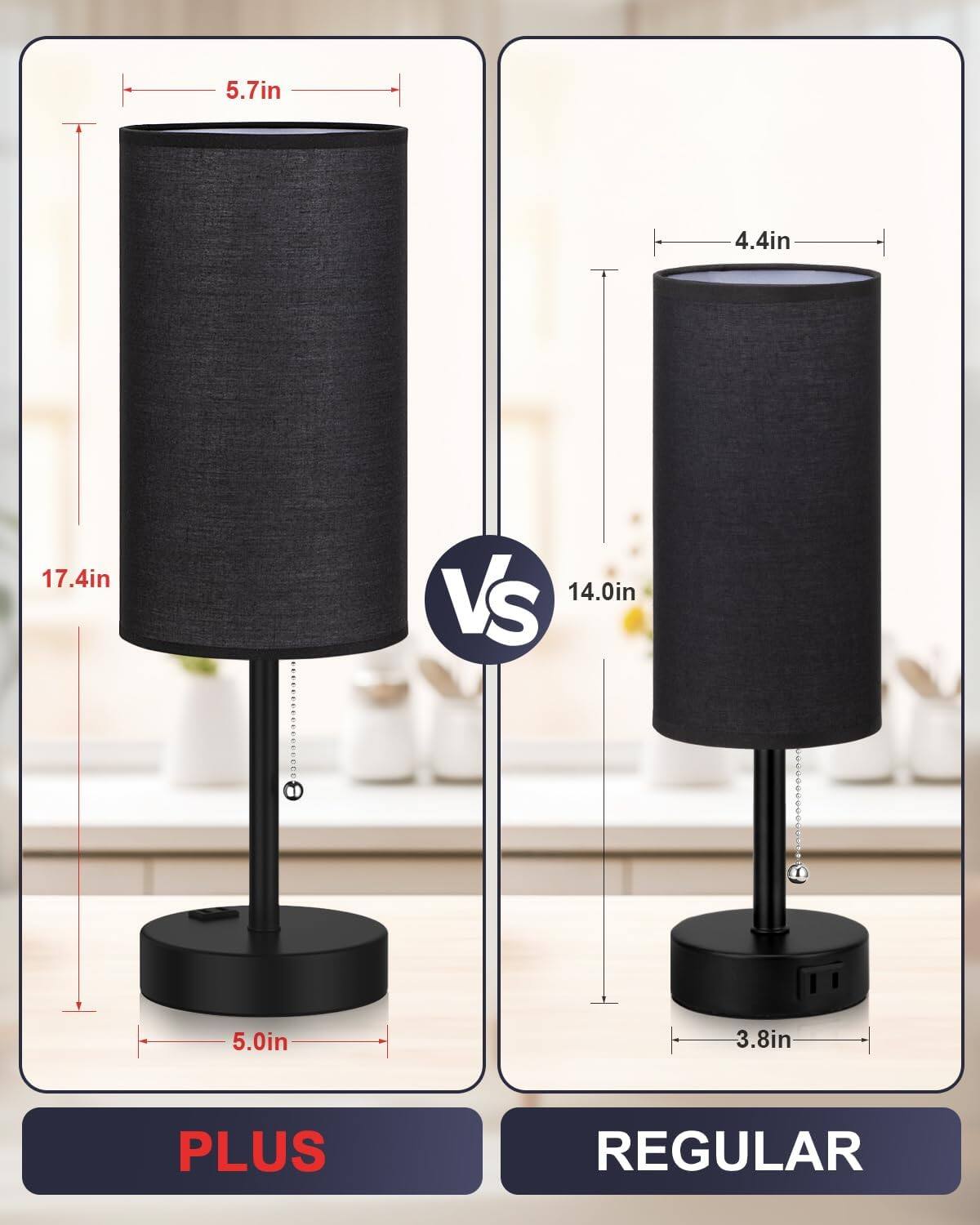 Stamp n Camp Fenmzee Bedside Table Lamps Set of 2 3 Color Temperatures ...