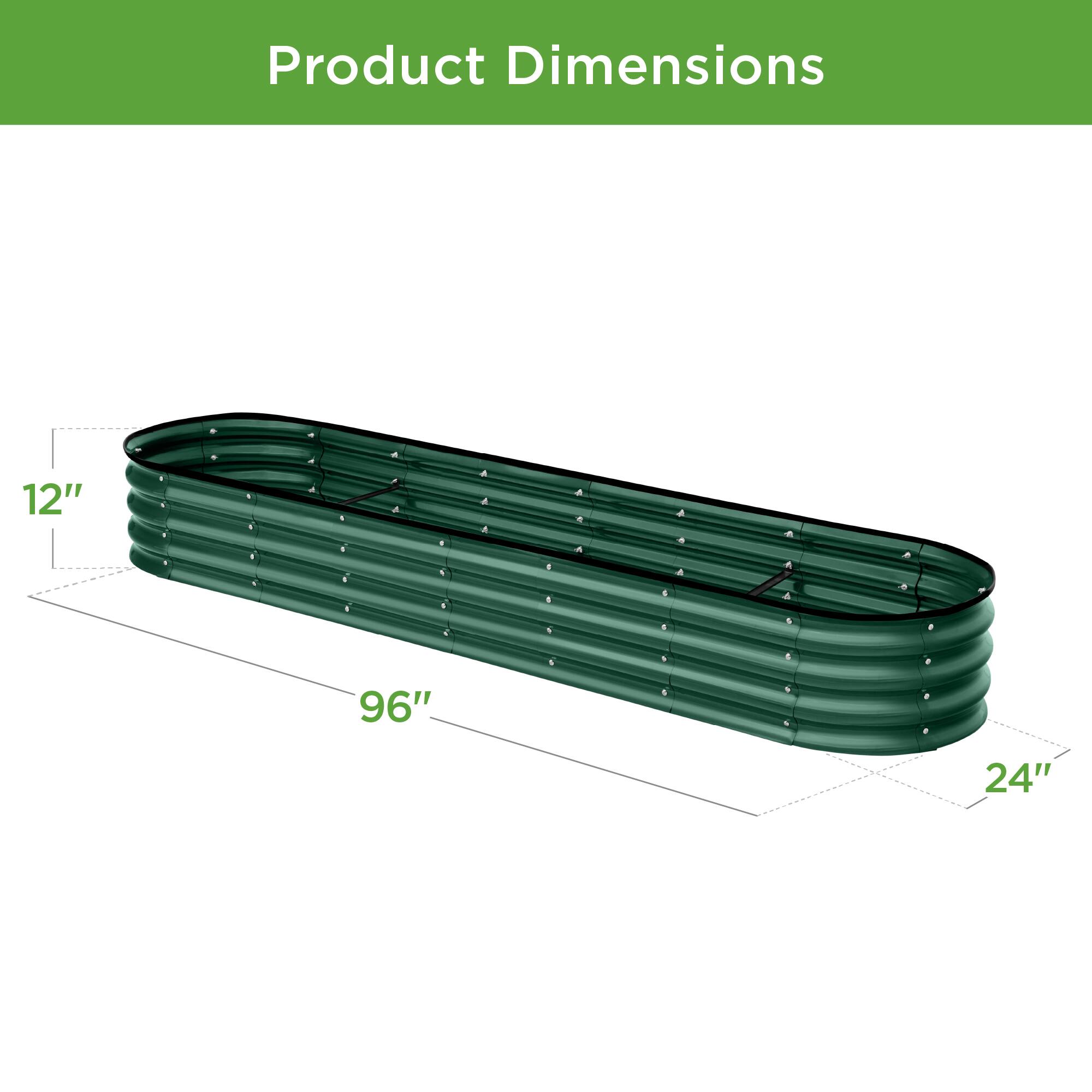 Best Choice Products 8x2x1ft Outdoor Metal Raised Oval Garden Bed ...