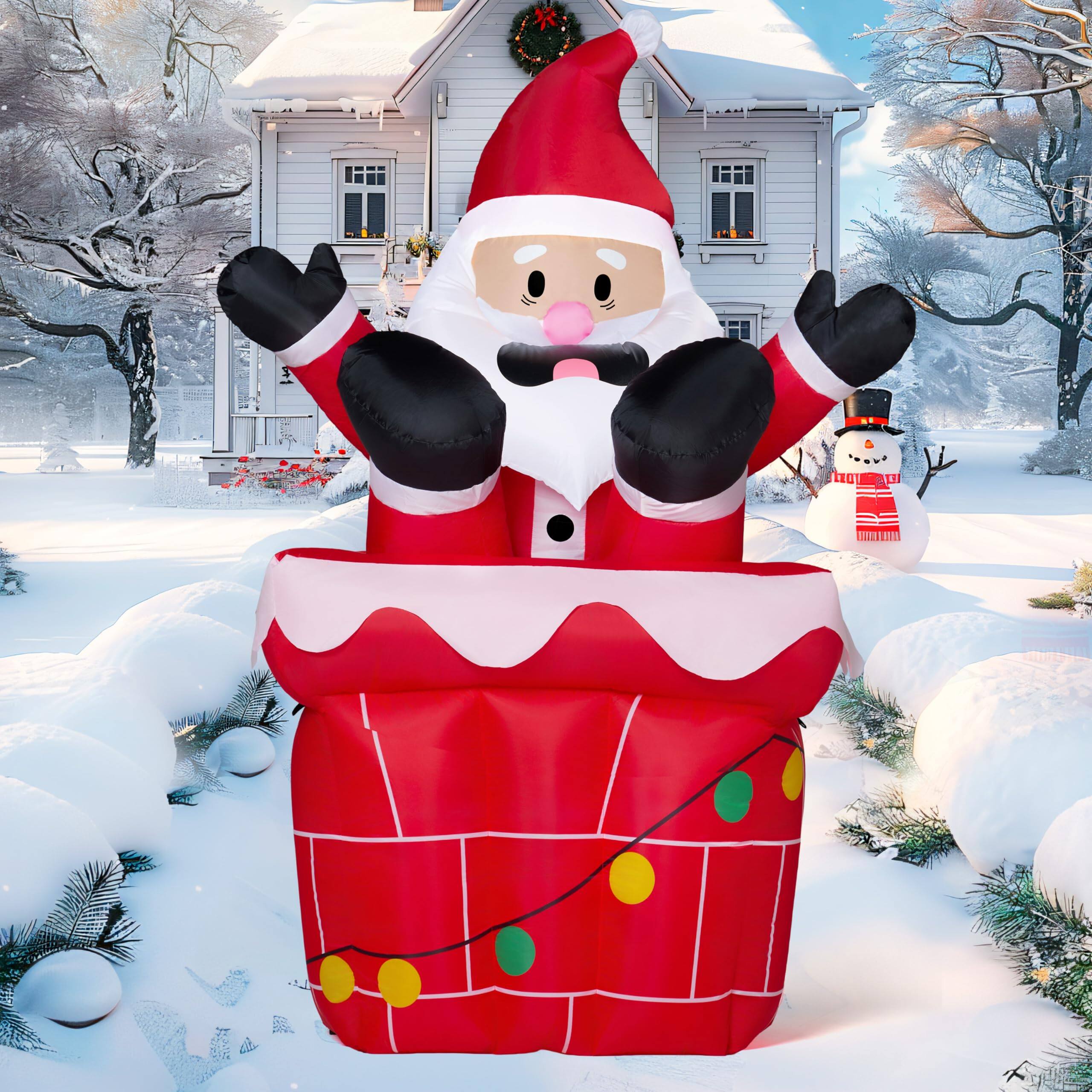 NICHOLAS KLEIN Tall Animated Christmas Inflatable Santa Outdoor ...