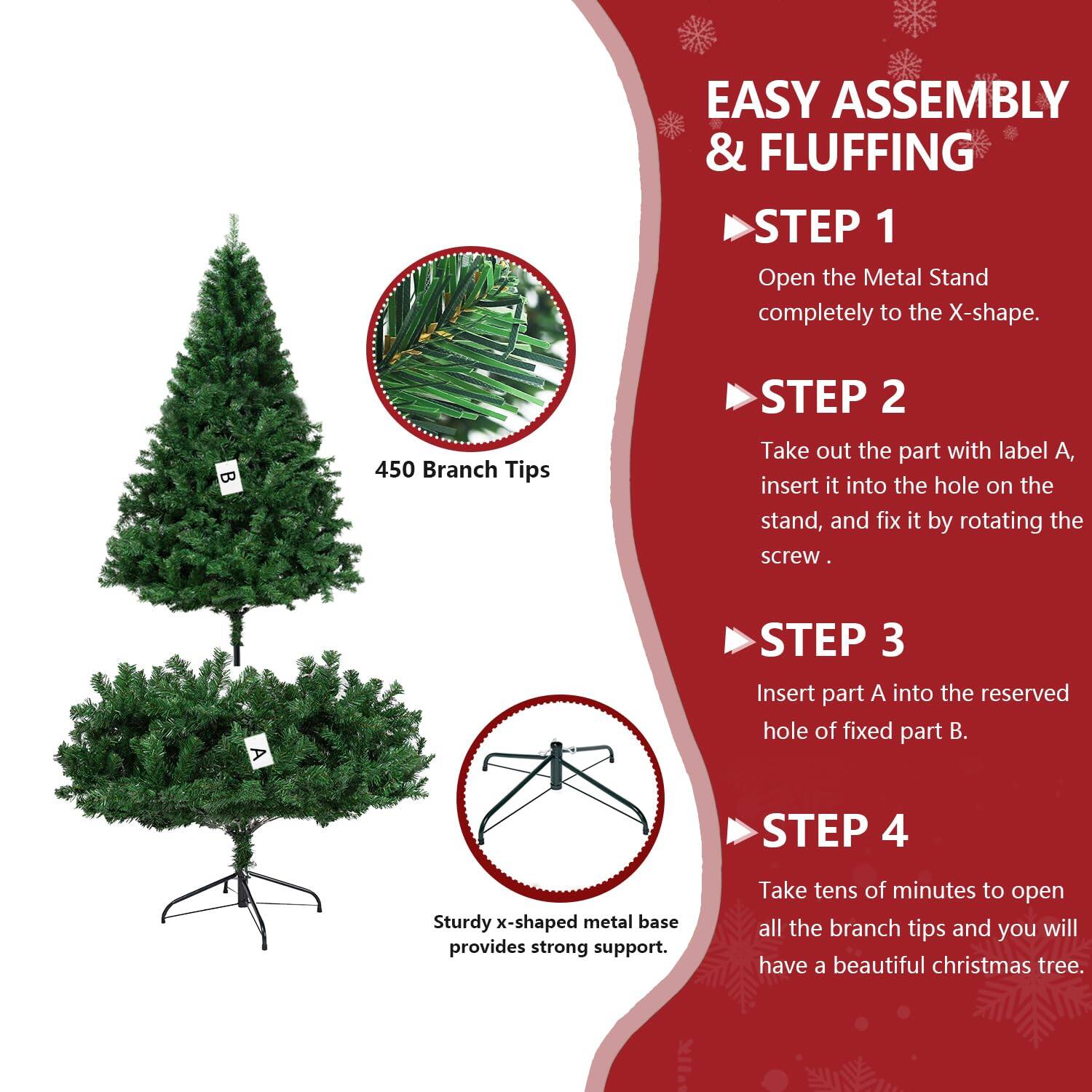 Skar Audio Artificial Christmas Tree Spruce Xmas With 450 Branch Tips ...
