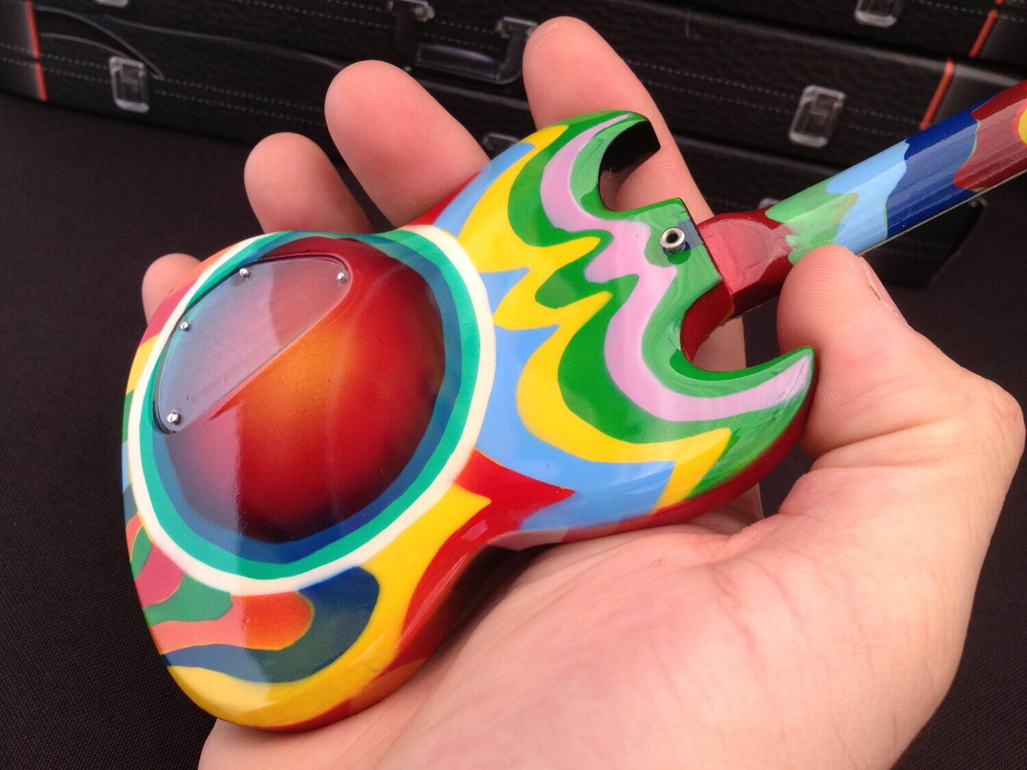 Axe Heaven Psychedelic Fool 10 Inch Miniature Guitar Replca Collectible ...