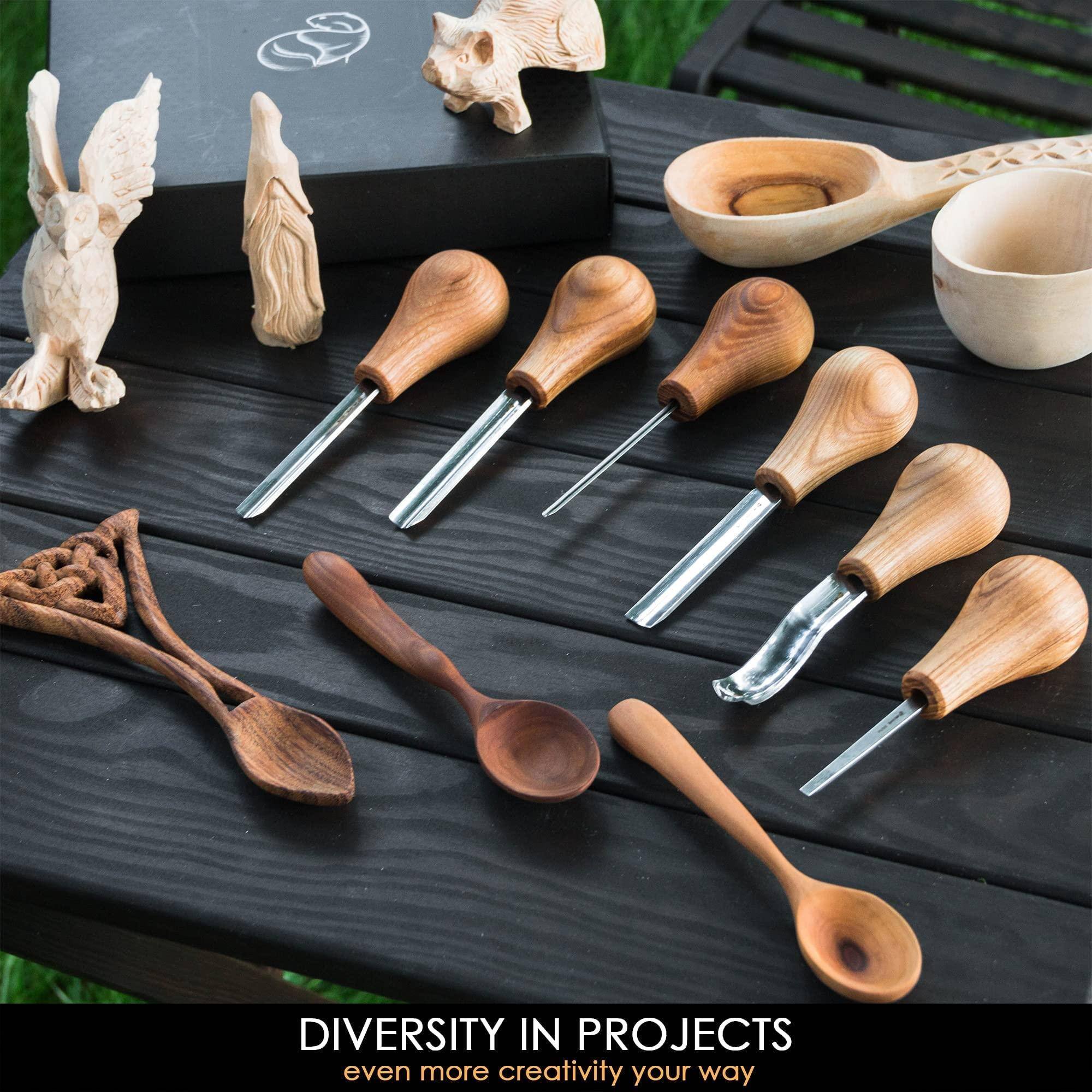 JETRANSPORT Wood Carving Gouges Kit Sc05 Chisels Set With Palm Gouge ...