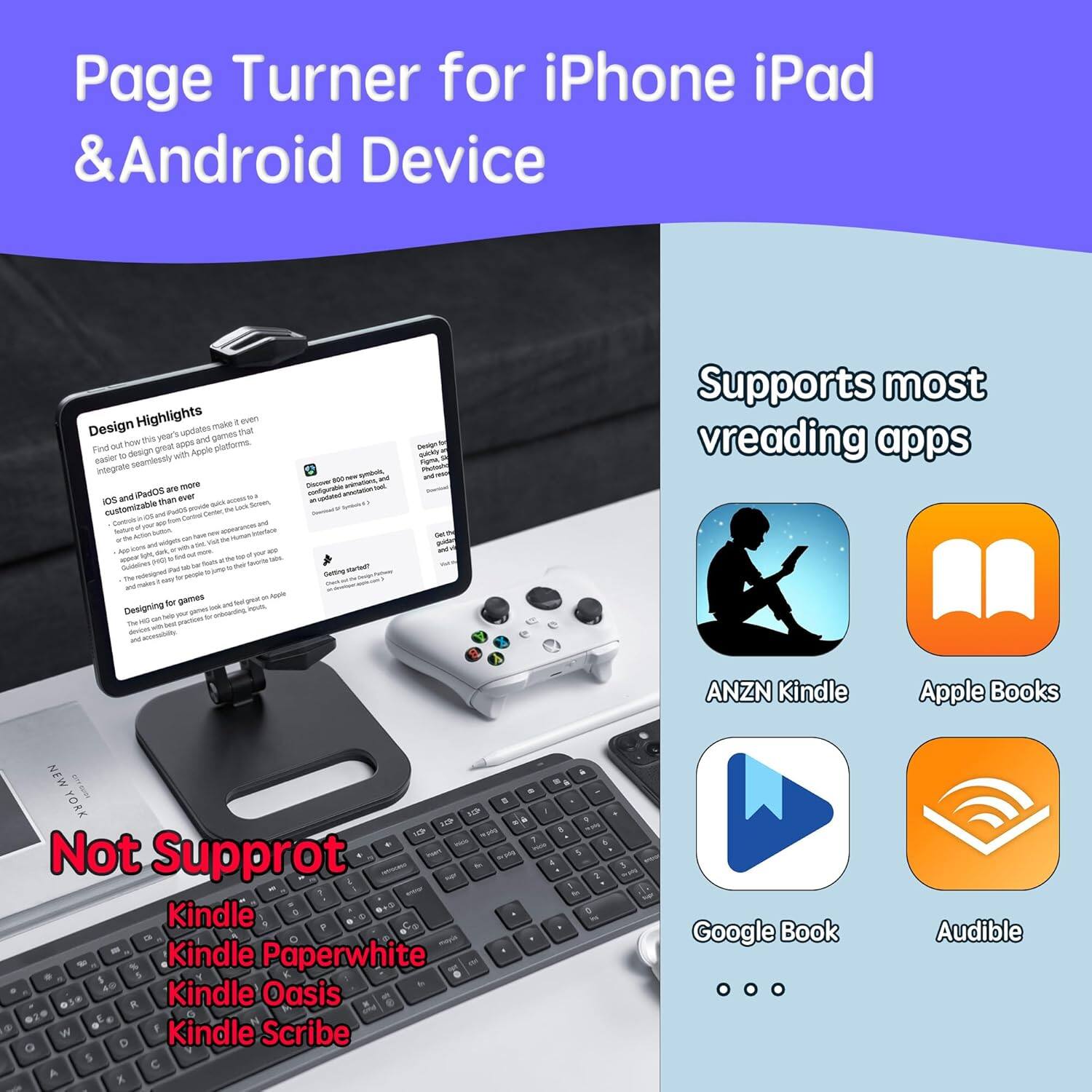 ACJPR TikTok Scrolling Ring Bluetooth Remote, Wireless, Pink, for ...