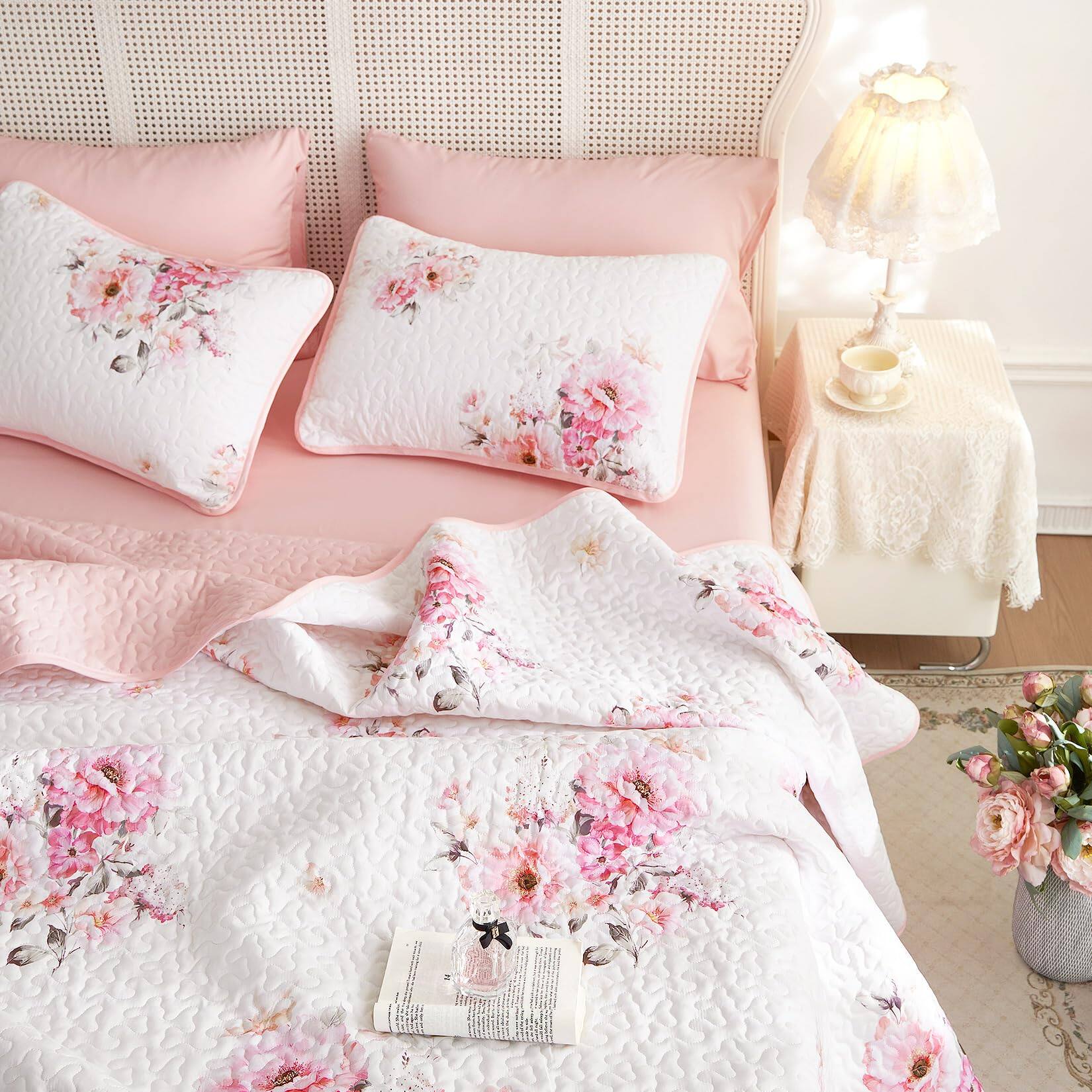 Reds Spade Shabby Chic Quilt Set Floral Coquette Cottagecore Farmhouse ...