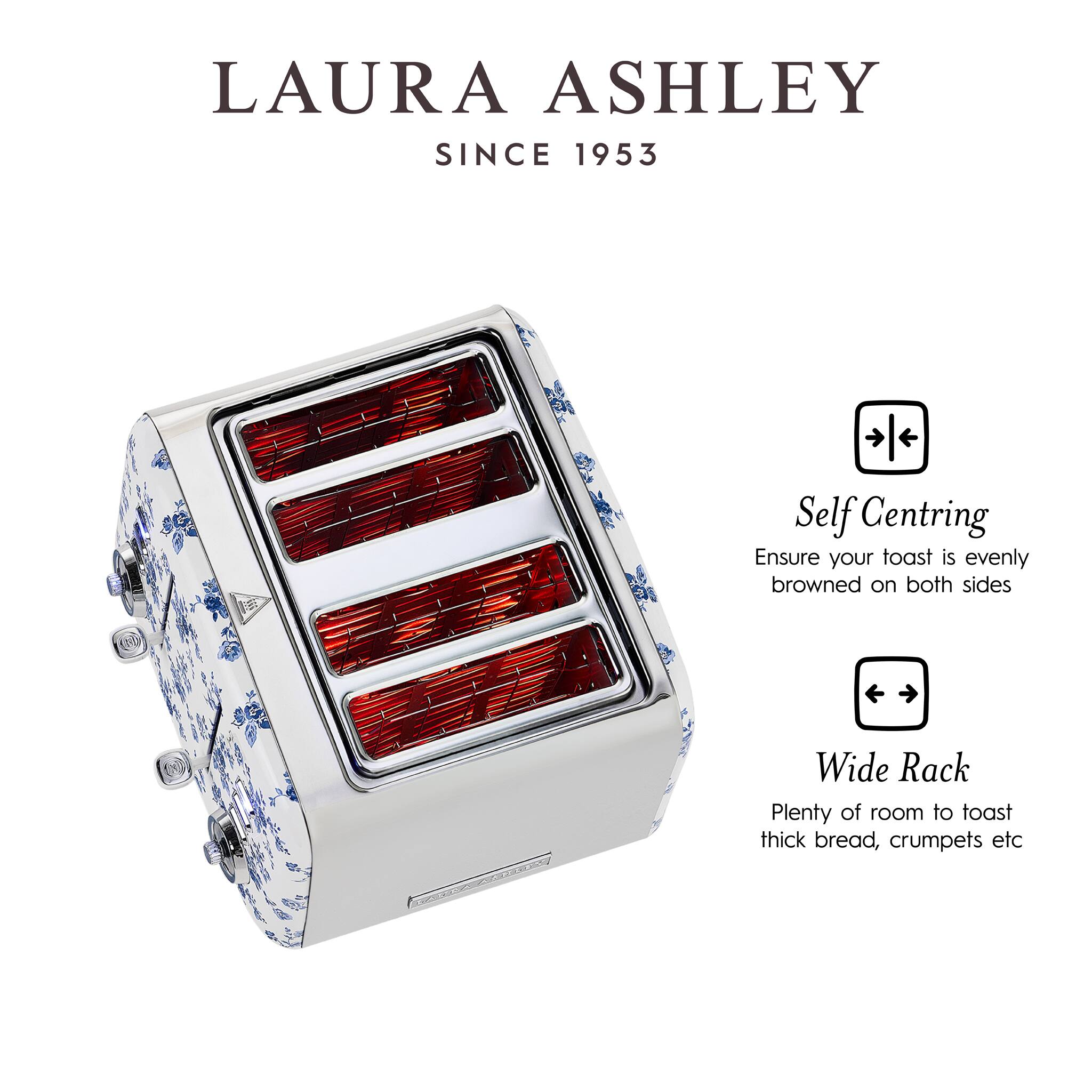 Laura Ashley 4 Slice Toaster China Rose VQSBT583LACR - Best Buy