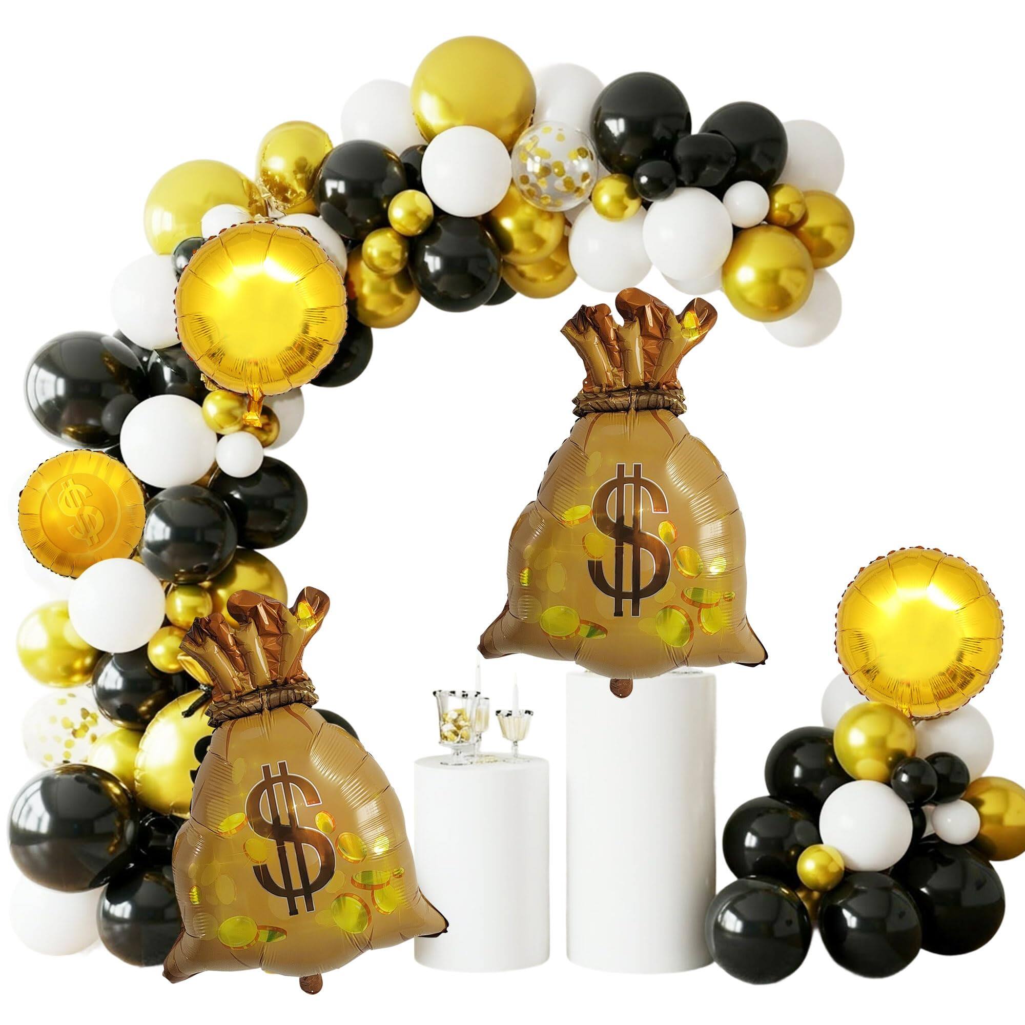 Vulpecula Spade 128Pcs Giant Money Bag Balloon Garland Kit 32" Foil ...