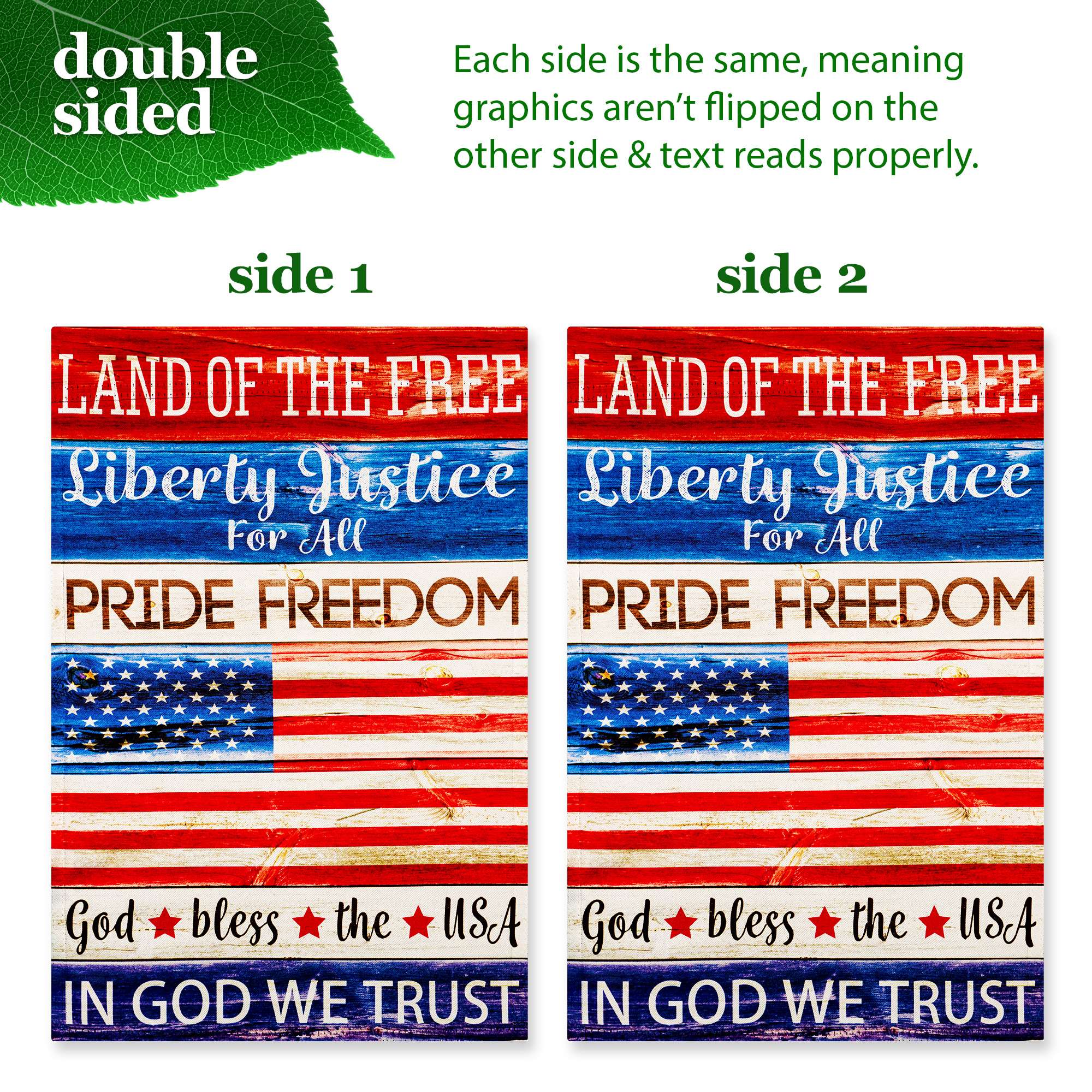 G128 Combo Pack: Garden Flag Stand 36 x 16 in & 12 x 18 in Double Sided ...