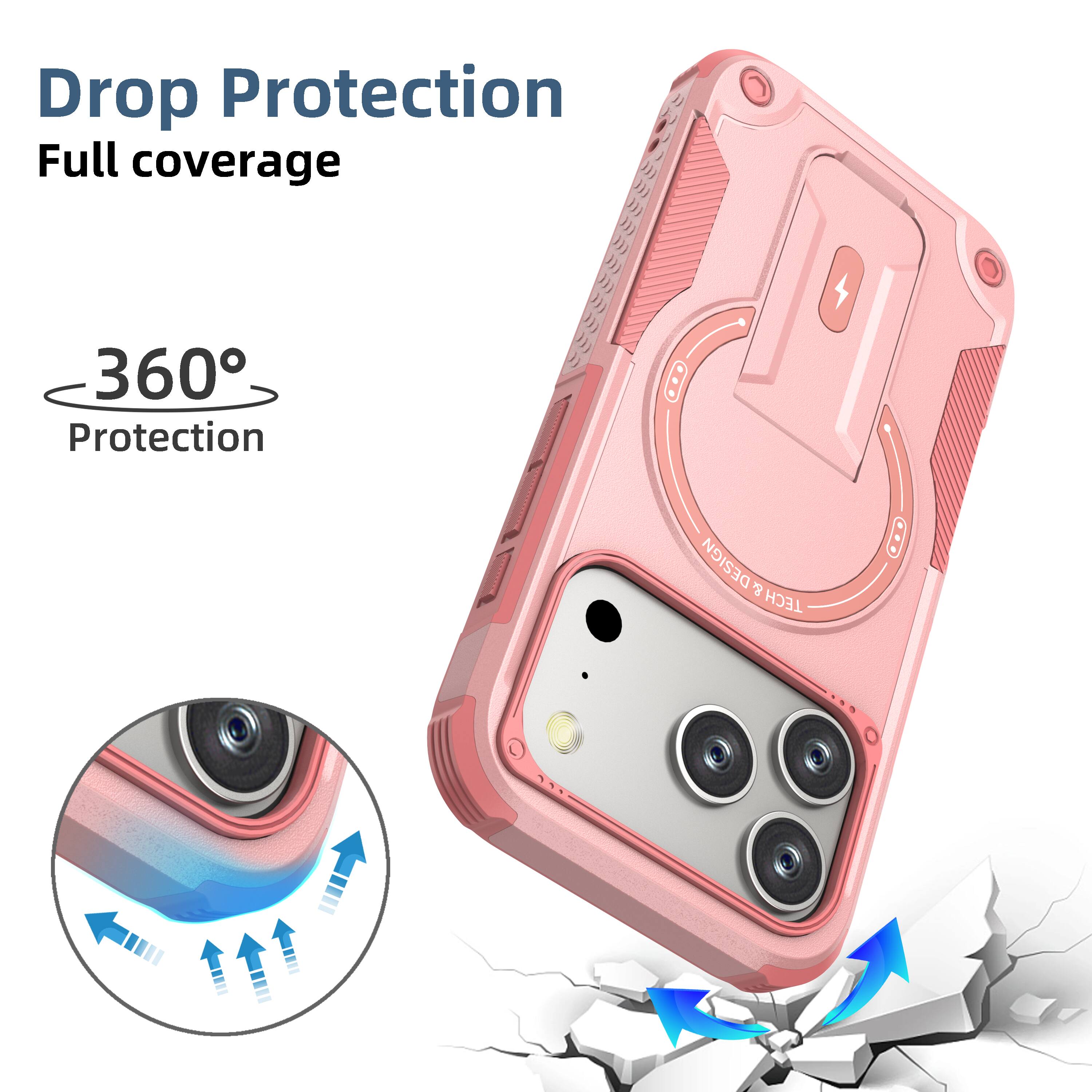 Dteck Magnetic Rugged Case for Apple iPhone 17 Pro with Built in ...