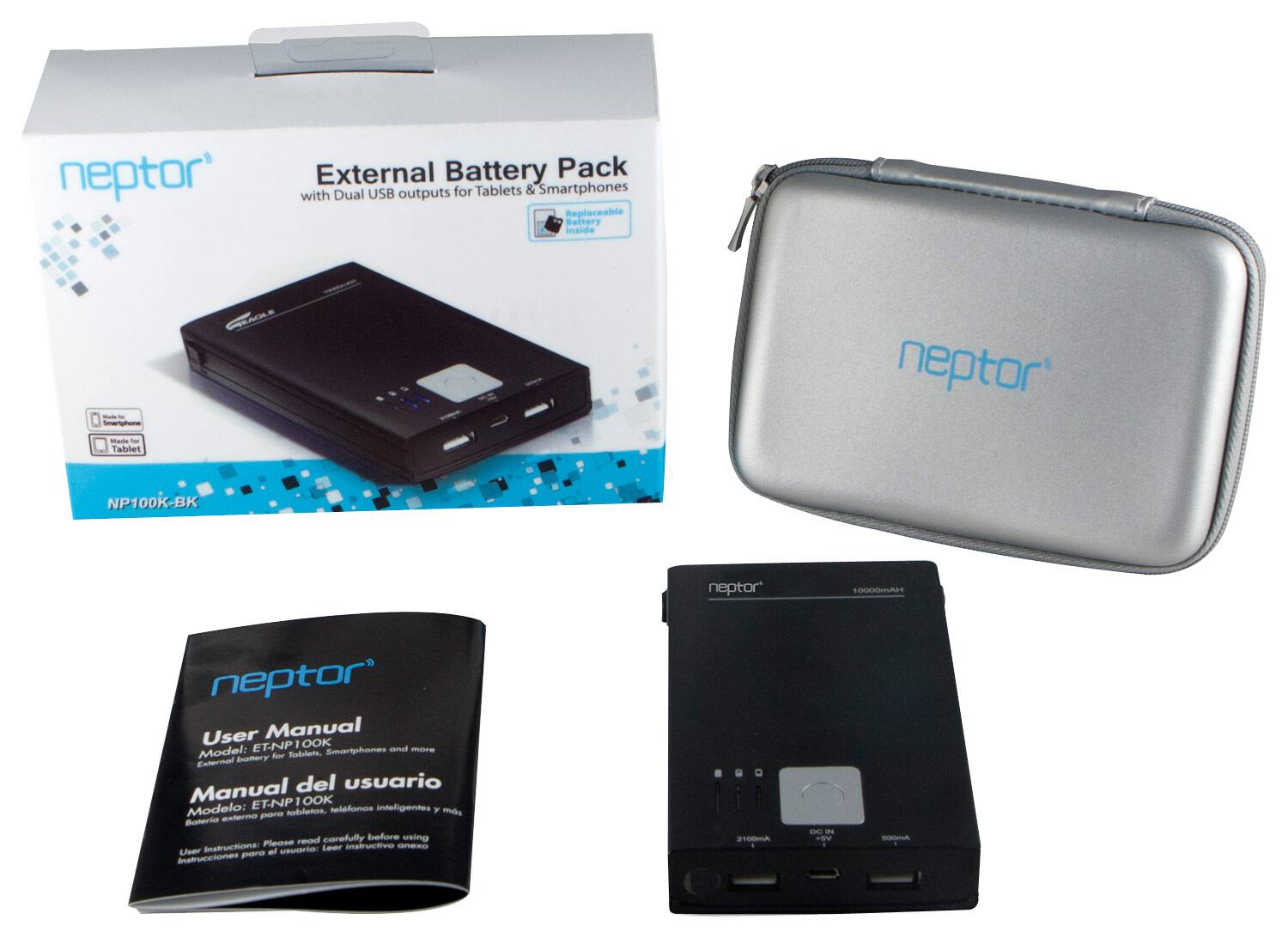 Best Buy: Neptor External Lithium-Polymer Battery Black ET-NP100K-BK