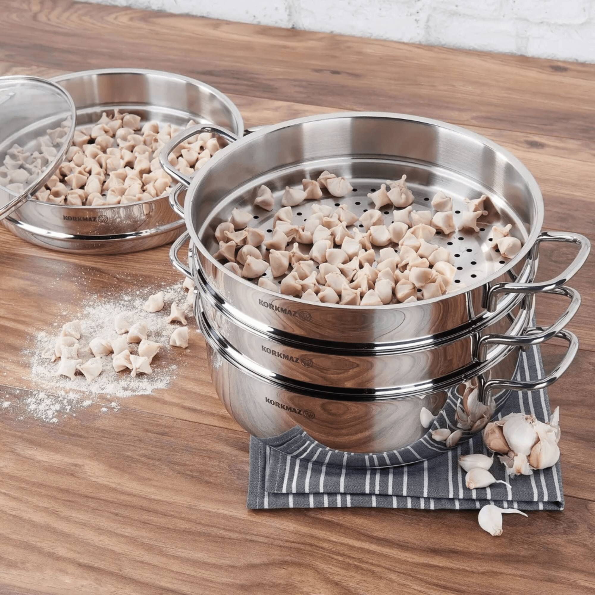 Korkmaz Perla 5 Piece Stainless Steel Manti Steamer Cookware Set Silver A1524 - Best Buy