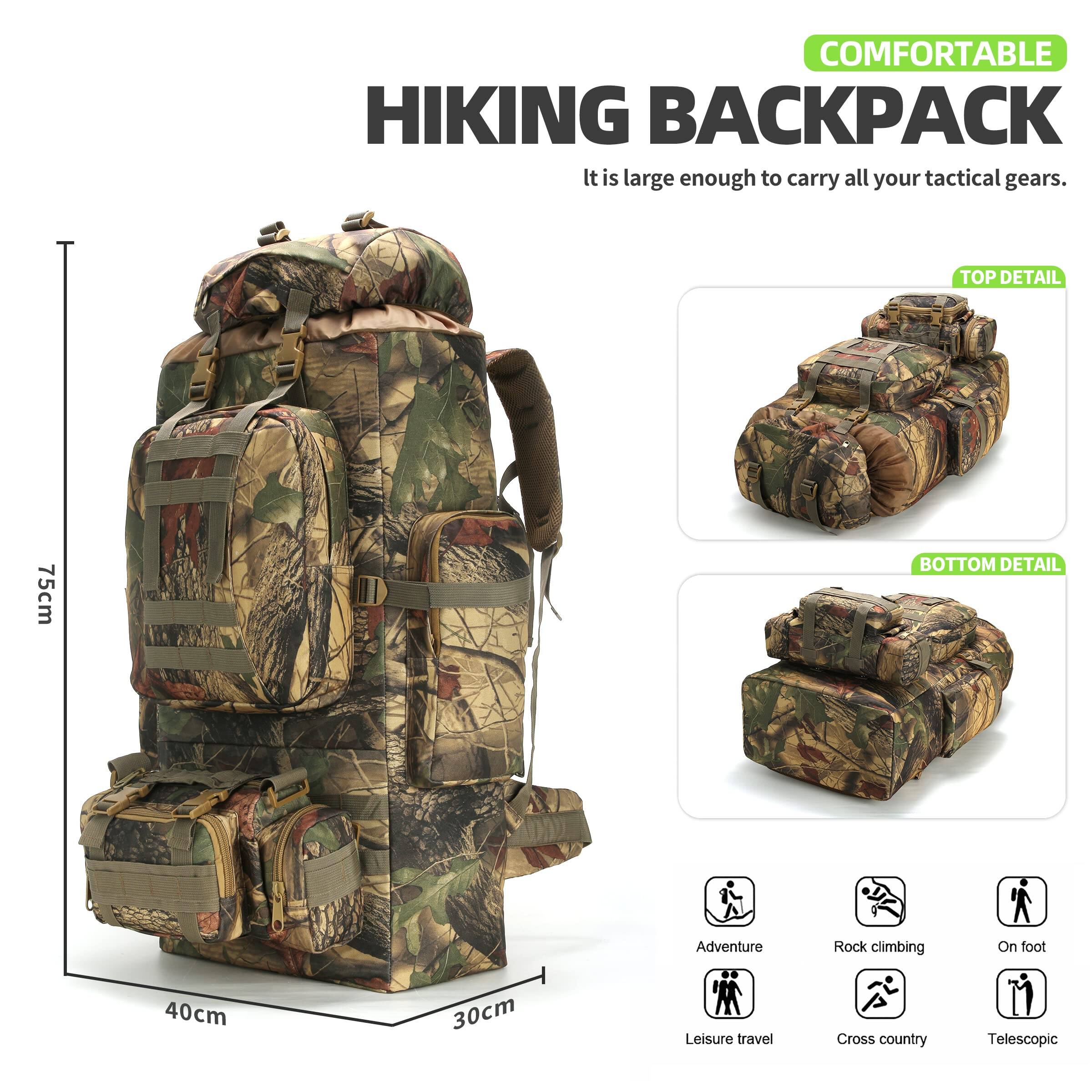 Pacoar Cade 100l Camping Hiking Backpack Molle Rucksack Backpacking ...