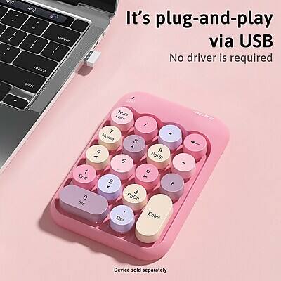 SaharaCase Retro Numeric Keypad Wireless Ergonomic Number Pad Pink ...