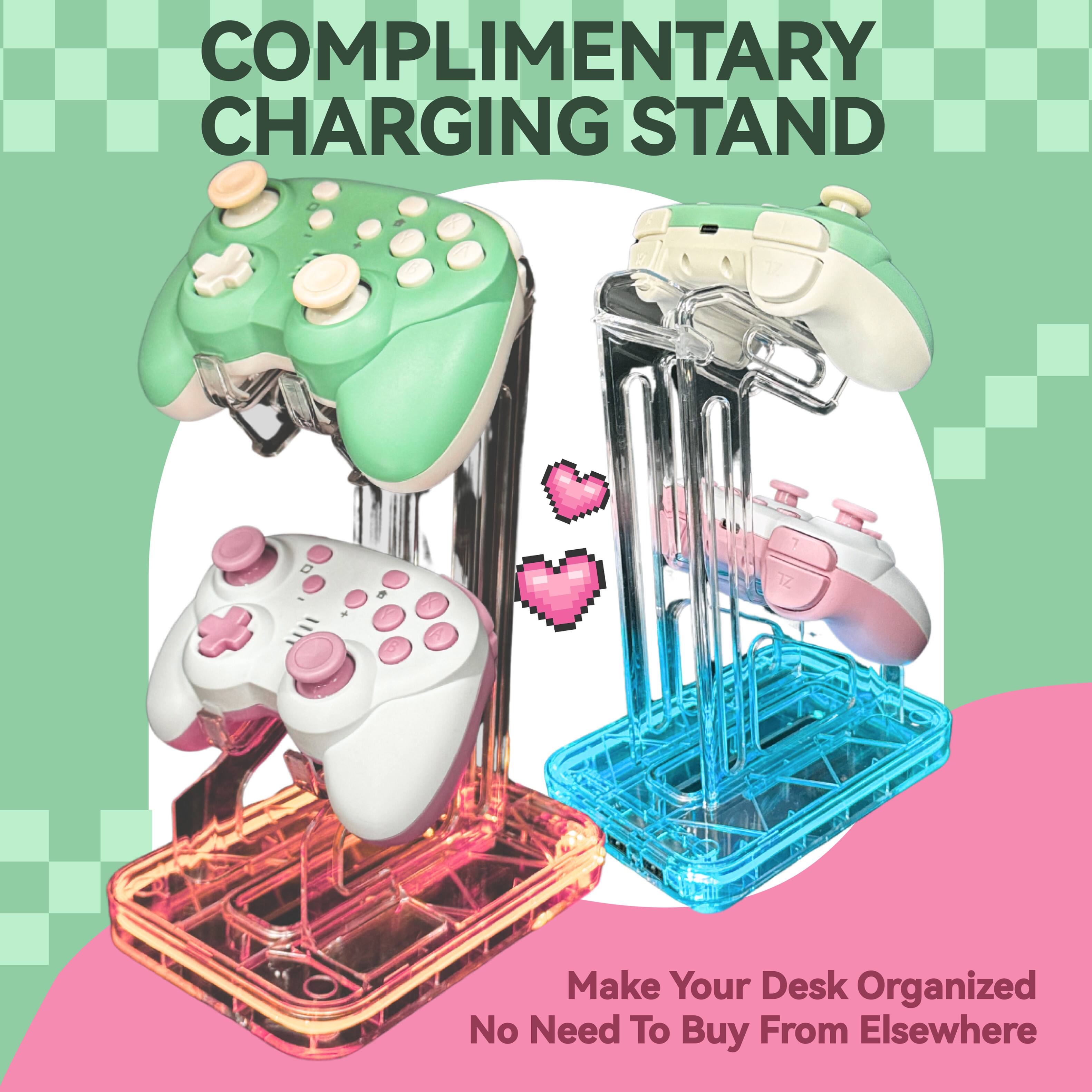 turbX Mini Mate Wireless Gaming Controller for Switch & PC, LED RGB ...