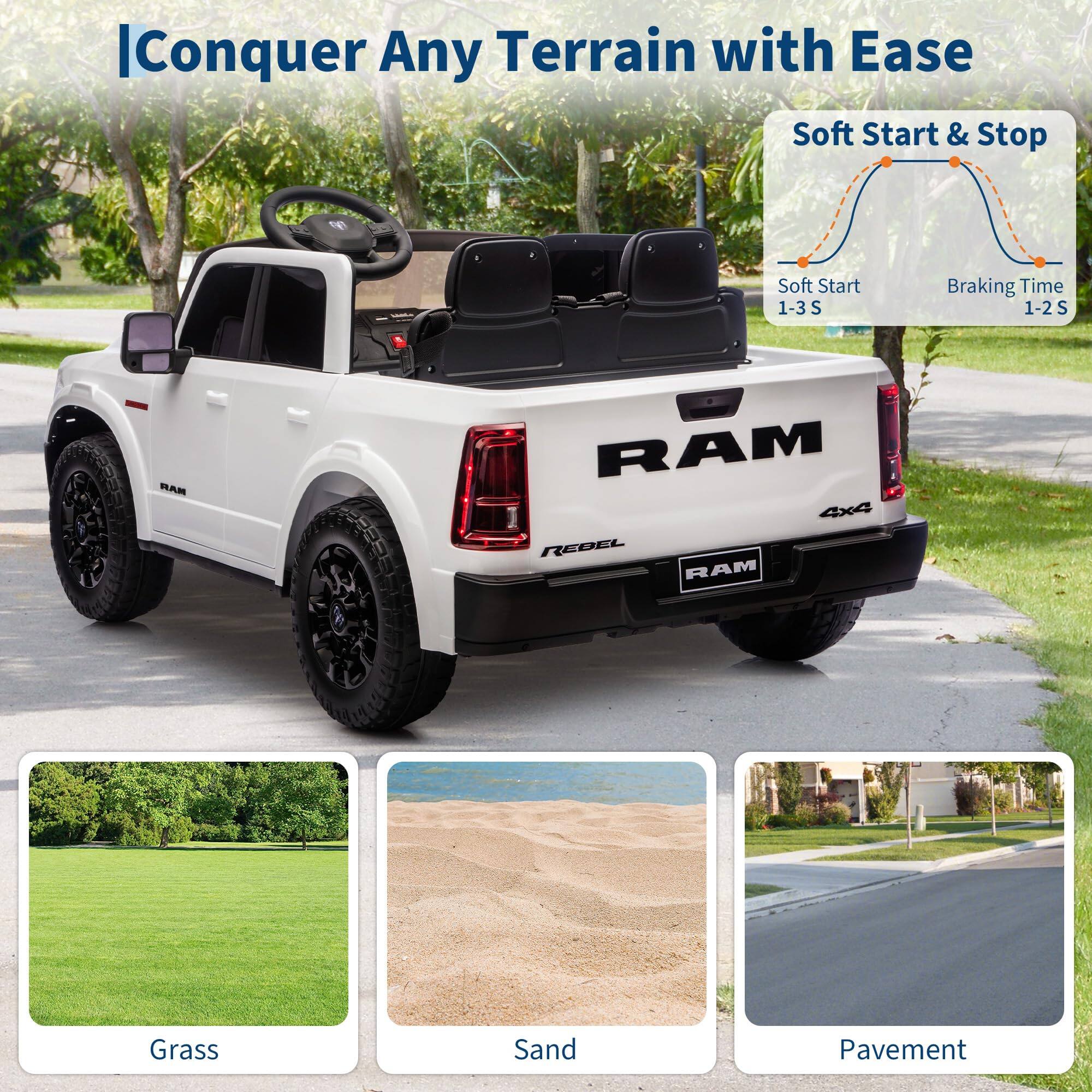 GARVEE 24V Ride on Toys for Big Kids, 2 Seater Kids Ride on Truck Car w ...